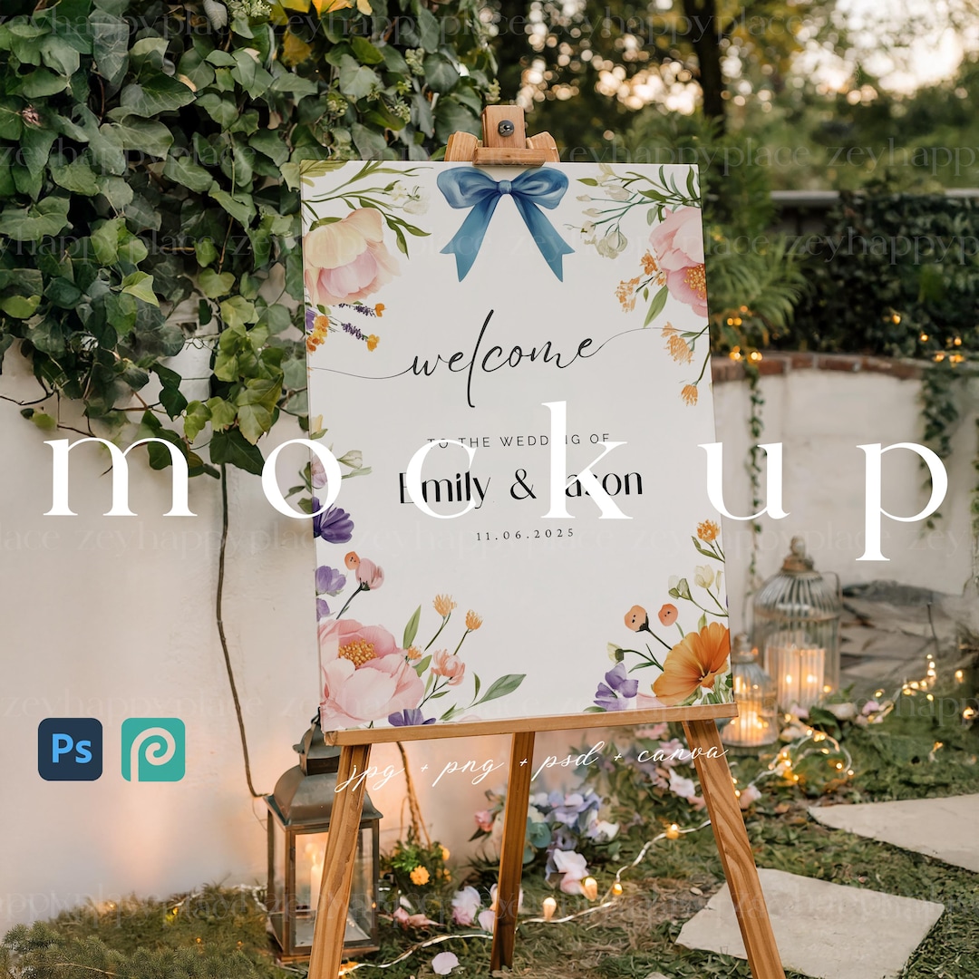 Wedding Welcome Sign Mock up Bridal Shower Welcome Sign Mockup Baby ...