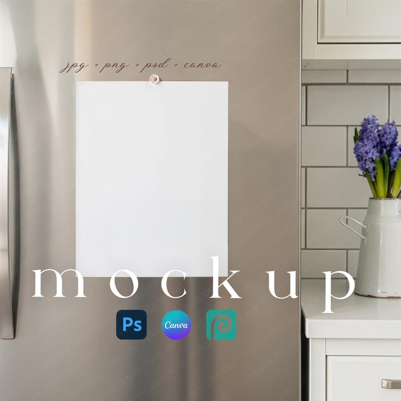 Paper on Refrigerator Mockup Coloring Page Mockup Canva Calendar ...