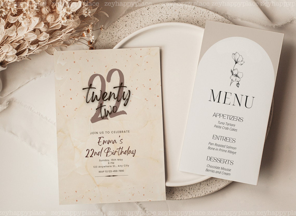 4x9 Menu Mockup With 5x7 Card, Wedding Program Mockup, Wedding Menu ...