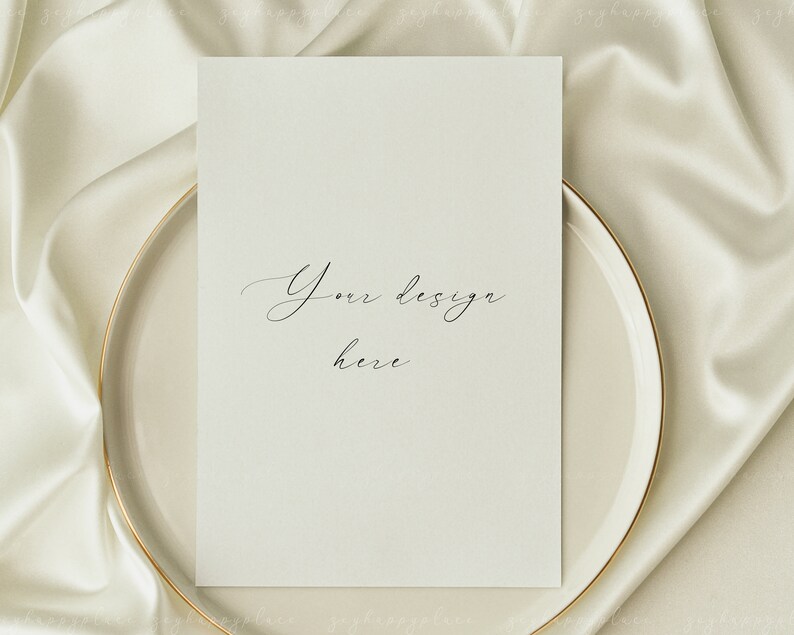 Neutral Card Mockup 5x7, Minimalist Empty White Card, Invitation Mockup ...