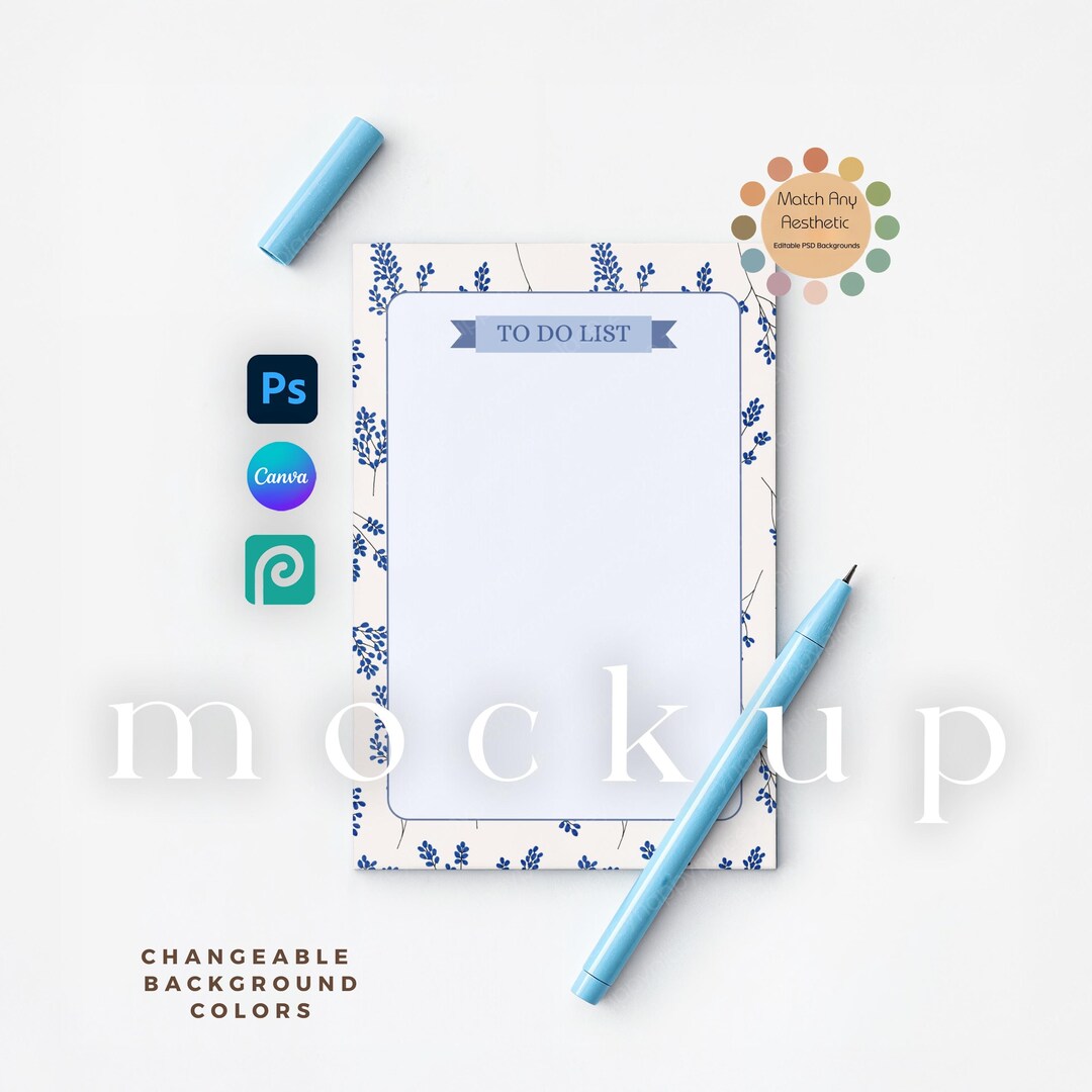 4x6 Notepad Mockup, Tear-off Paper Pad Mock up PSD With Changeable ...