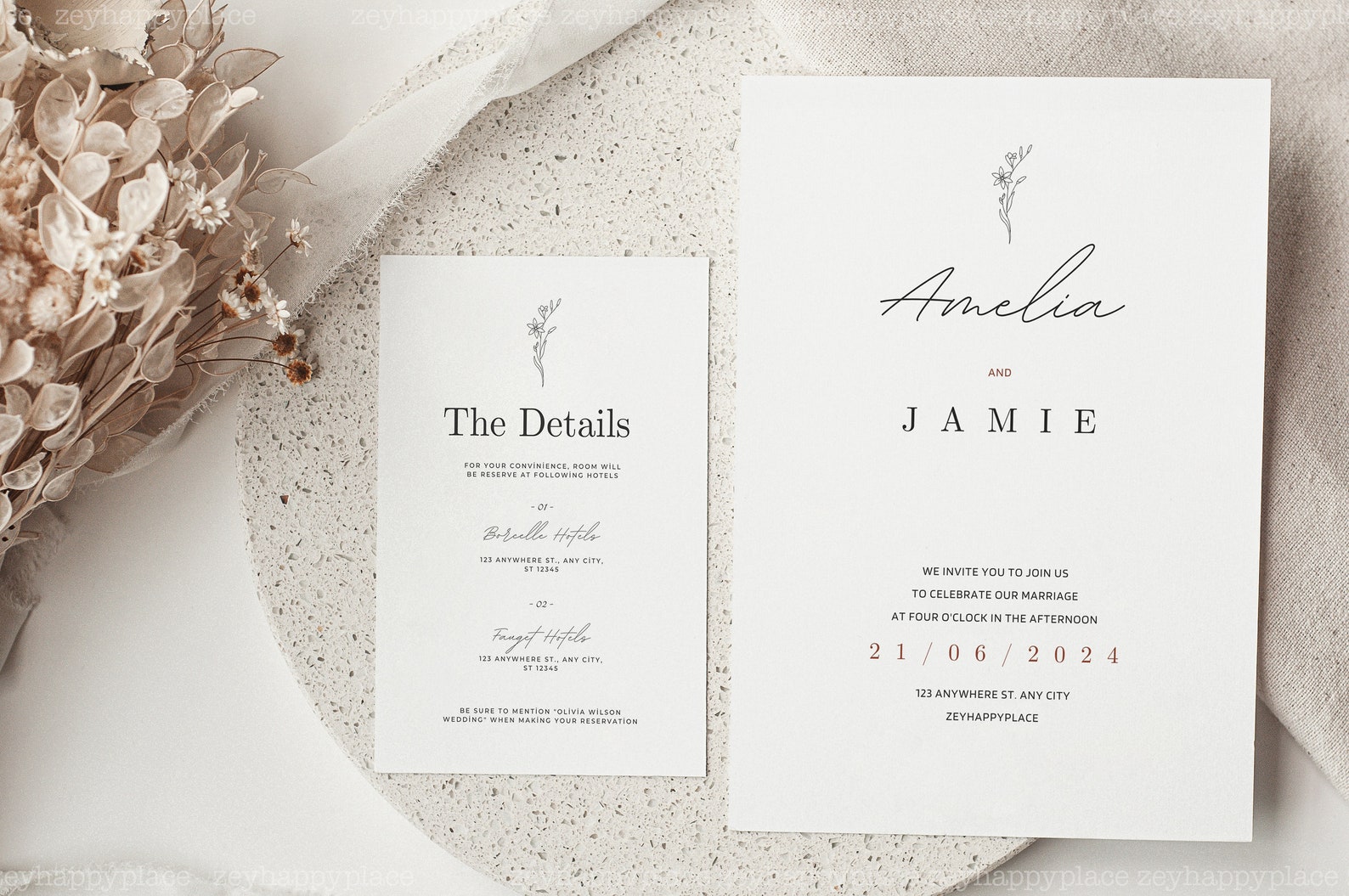 Minimalist Card Bundle, Neutral Greeting Card Mockup Bundle, Invitation ...