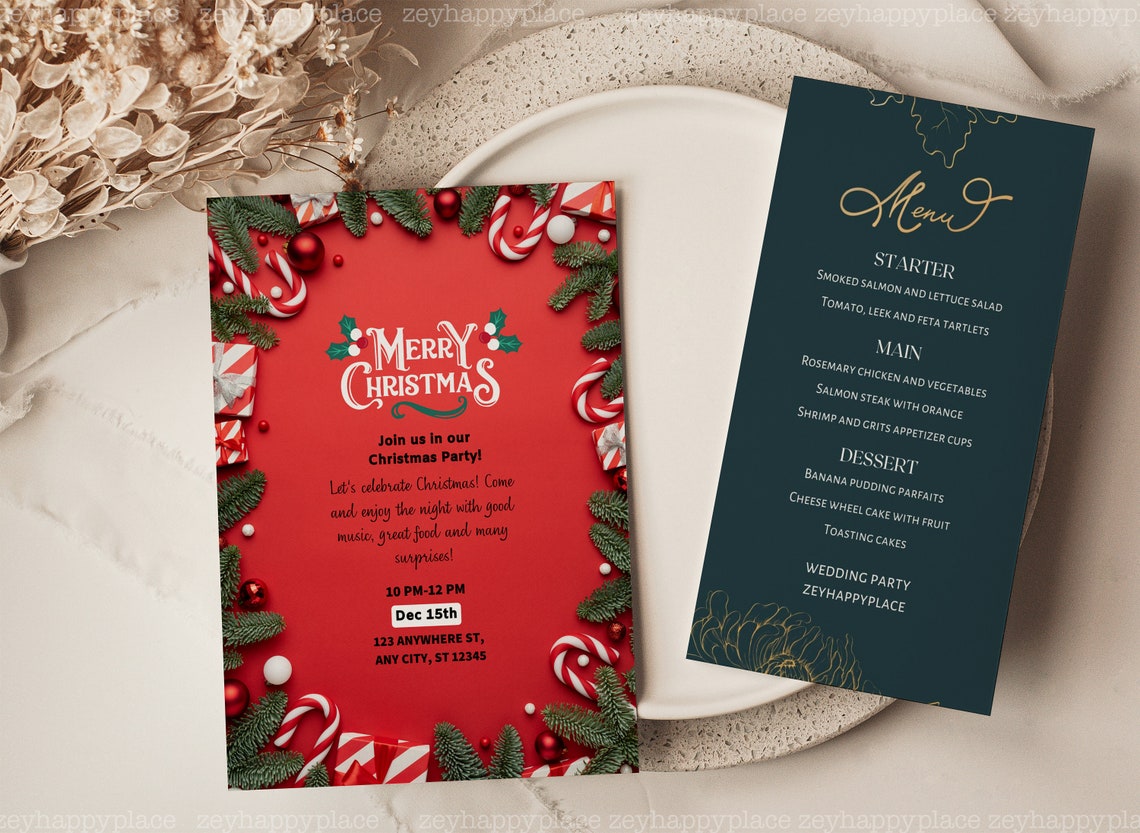 4x9 Menu Mockup With 5x7 Card, Wedding Program Mockup, Wedding Menu ...