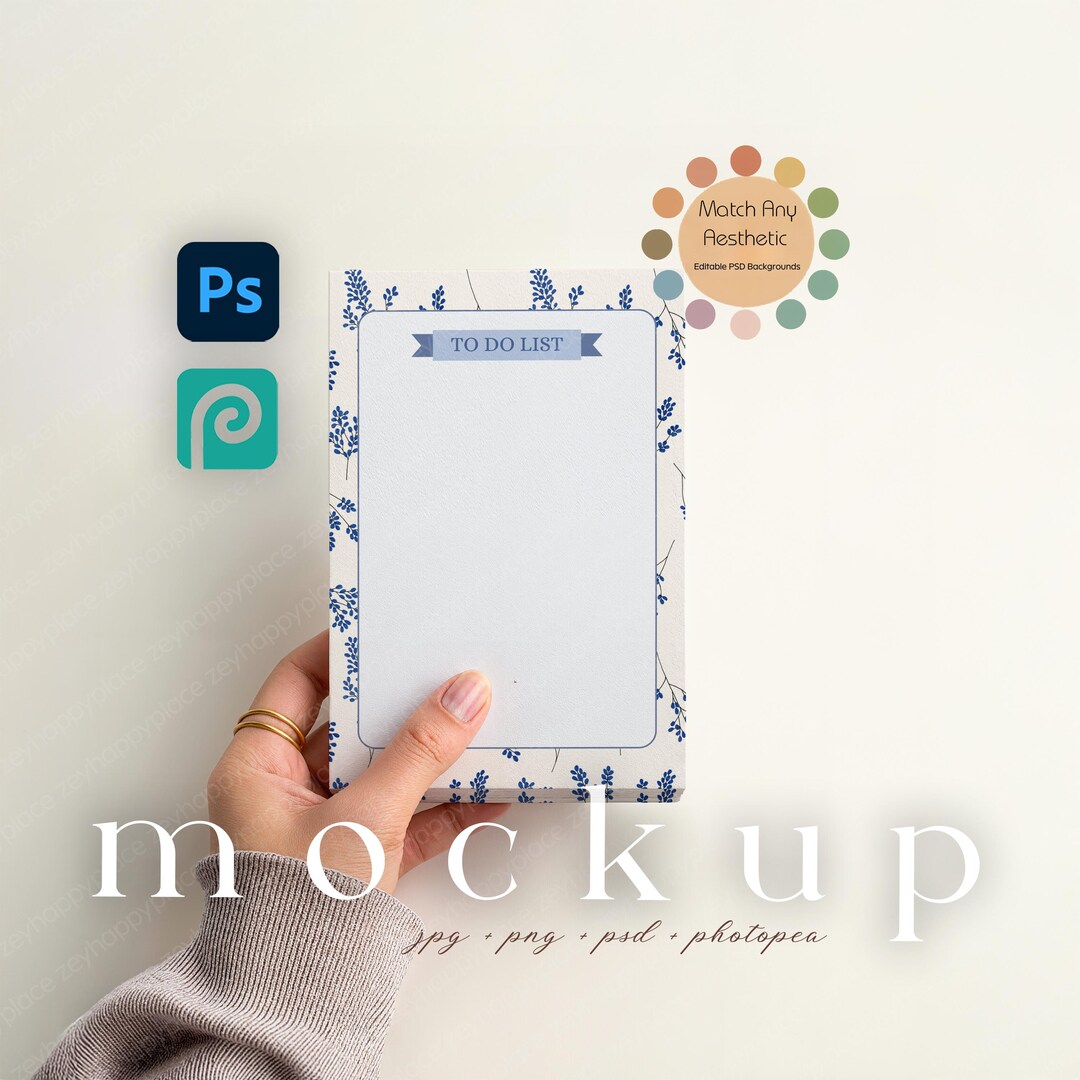 4x6 Notepad Mockup, Clean Paper Pad Mock up PSD With Changeable ...