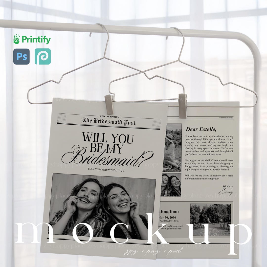 Newspaper Mockup Clean Double Newspaper Mockup Bachelorette Newspaper ...