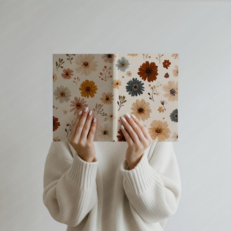 Minimalist Journal Mockup Woman Holding Book Mockup Canva Journal Front ...