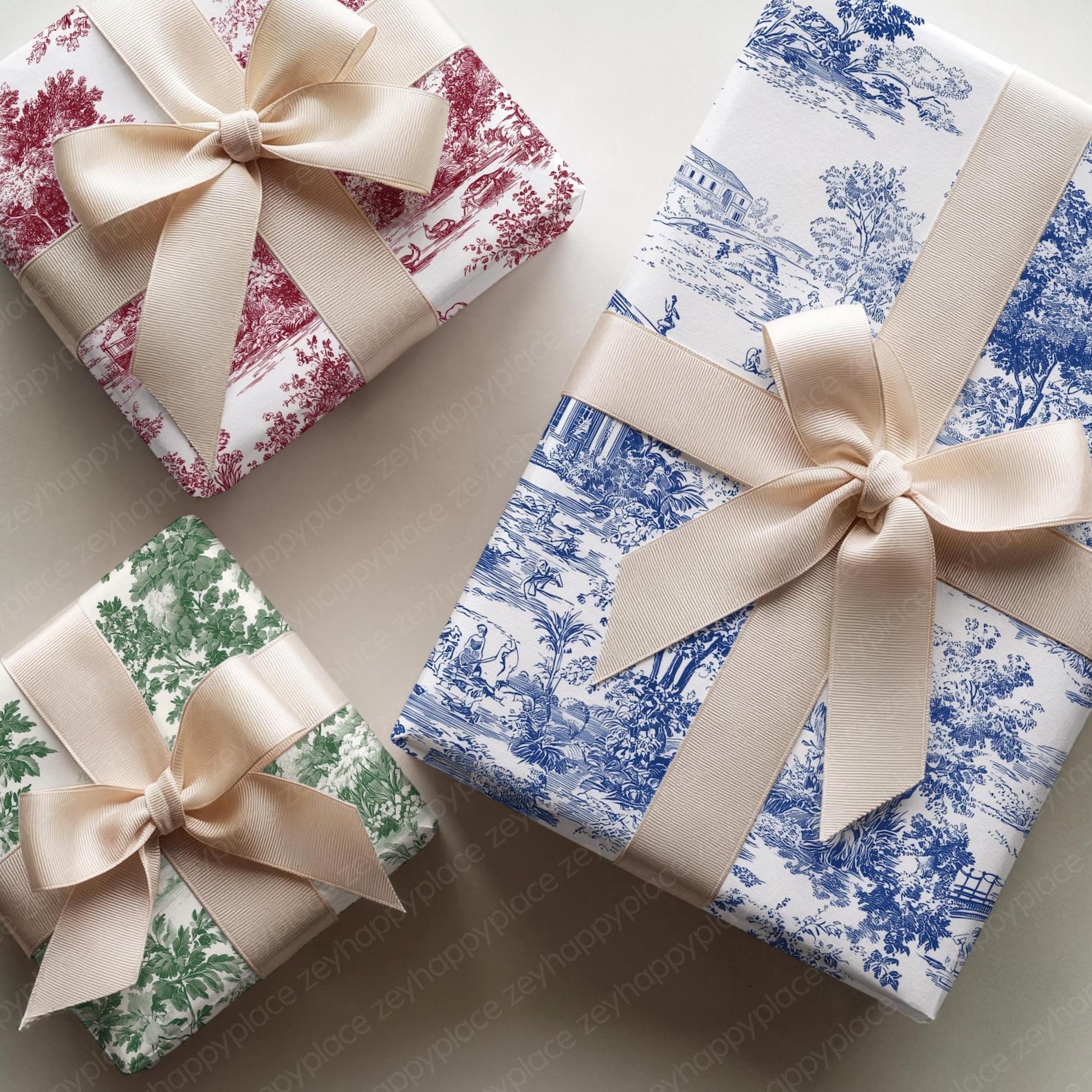 3 Boho Gift Wrapping Paper Mockup Set Christmas Gift Box Mockup Canva ...