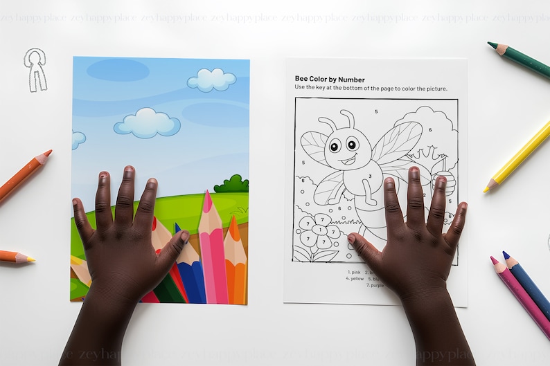 Double Coloring Page Mockup, 5x7" Coloring Pages Mockup, Canva Activity ...