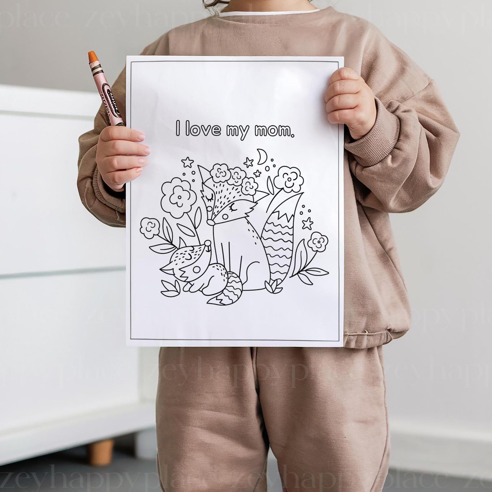 Coloring Page Mockup PSD Kids 8.5 X 11" Coloring Pages Canva Template ...