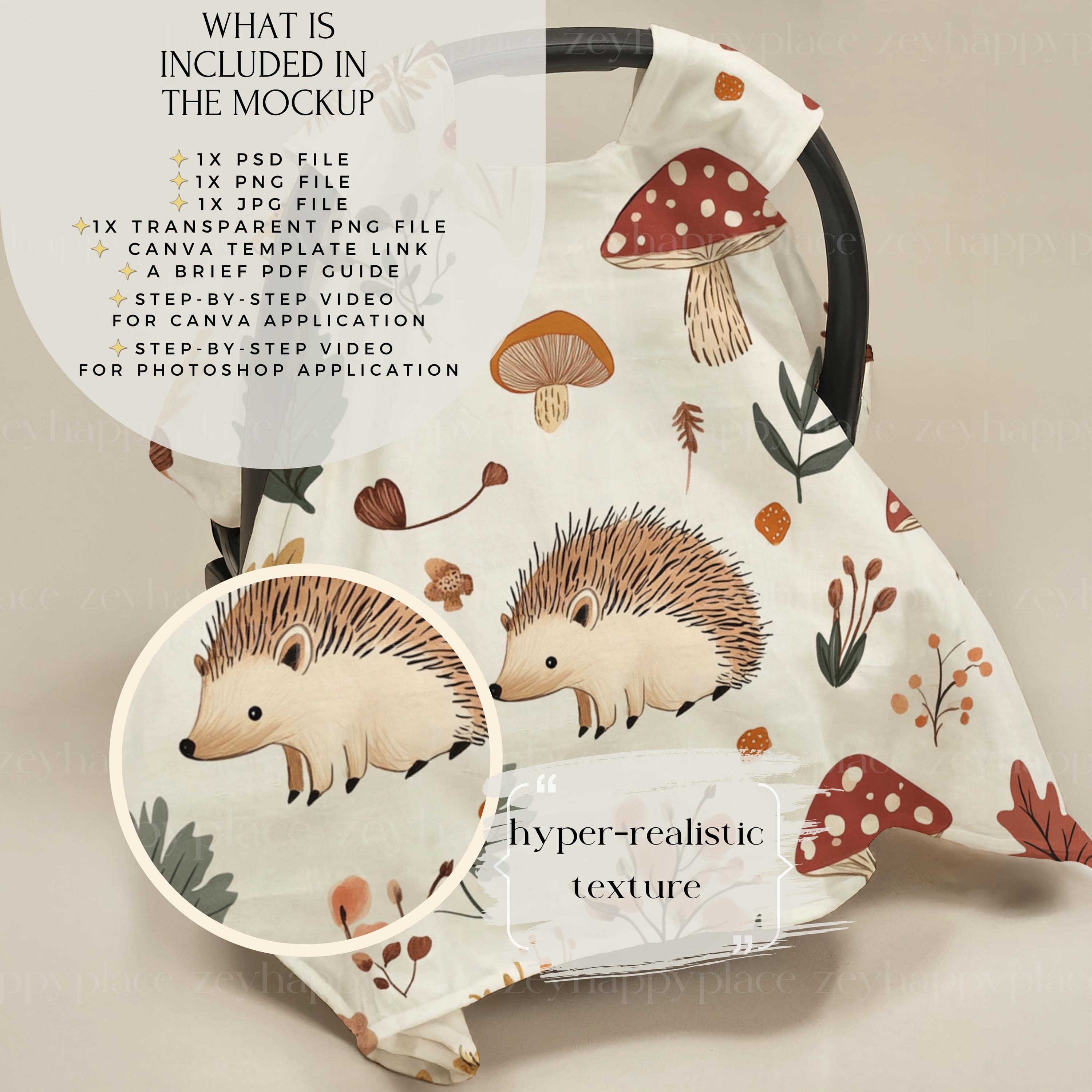 Stroller Cover Mockup Carseat Nursing Cover Wrap Mockup Baby Car Seat ...