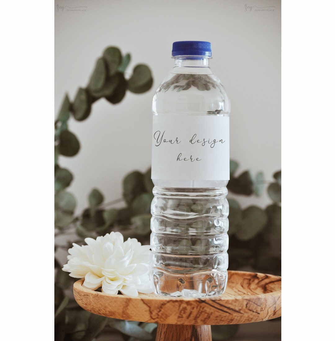 Water Bottle Label Mockup, Wedding Favor Tag Mockup, Drink Label ...