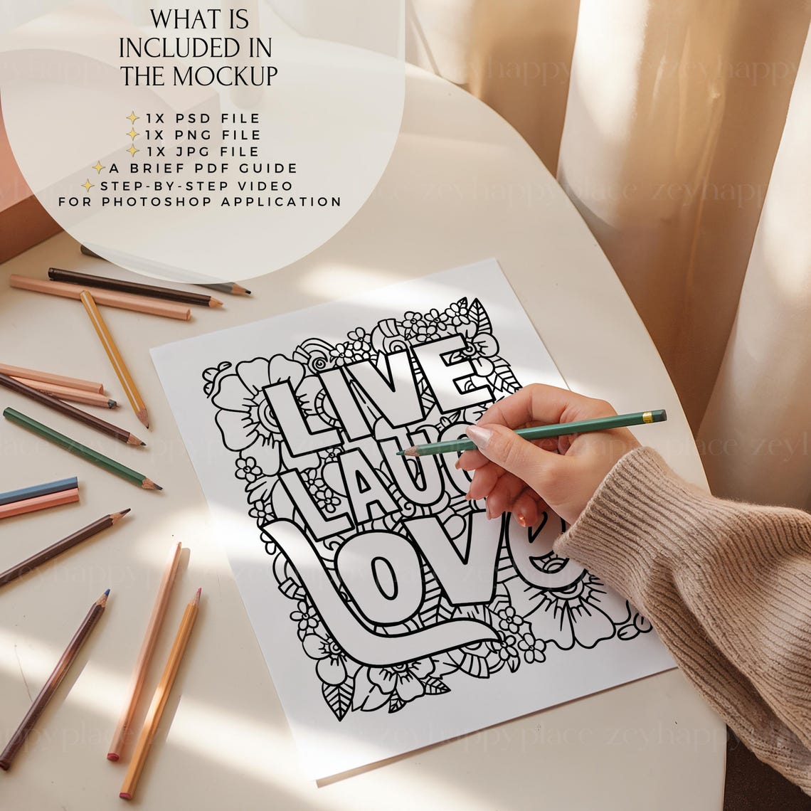 Adult Coloring Page Mockup 8.5 X 11" Adulte Coloring Pages Mockup ...