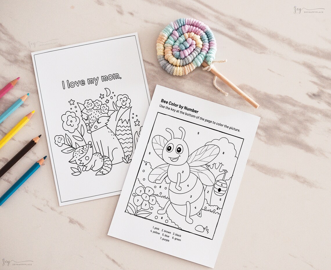 Coloring Page Mockup, 8.5 X 11" Coloring Pages Mockup, Activity Book ...