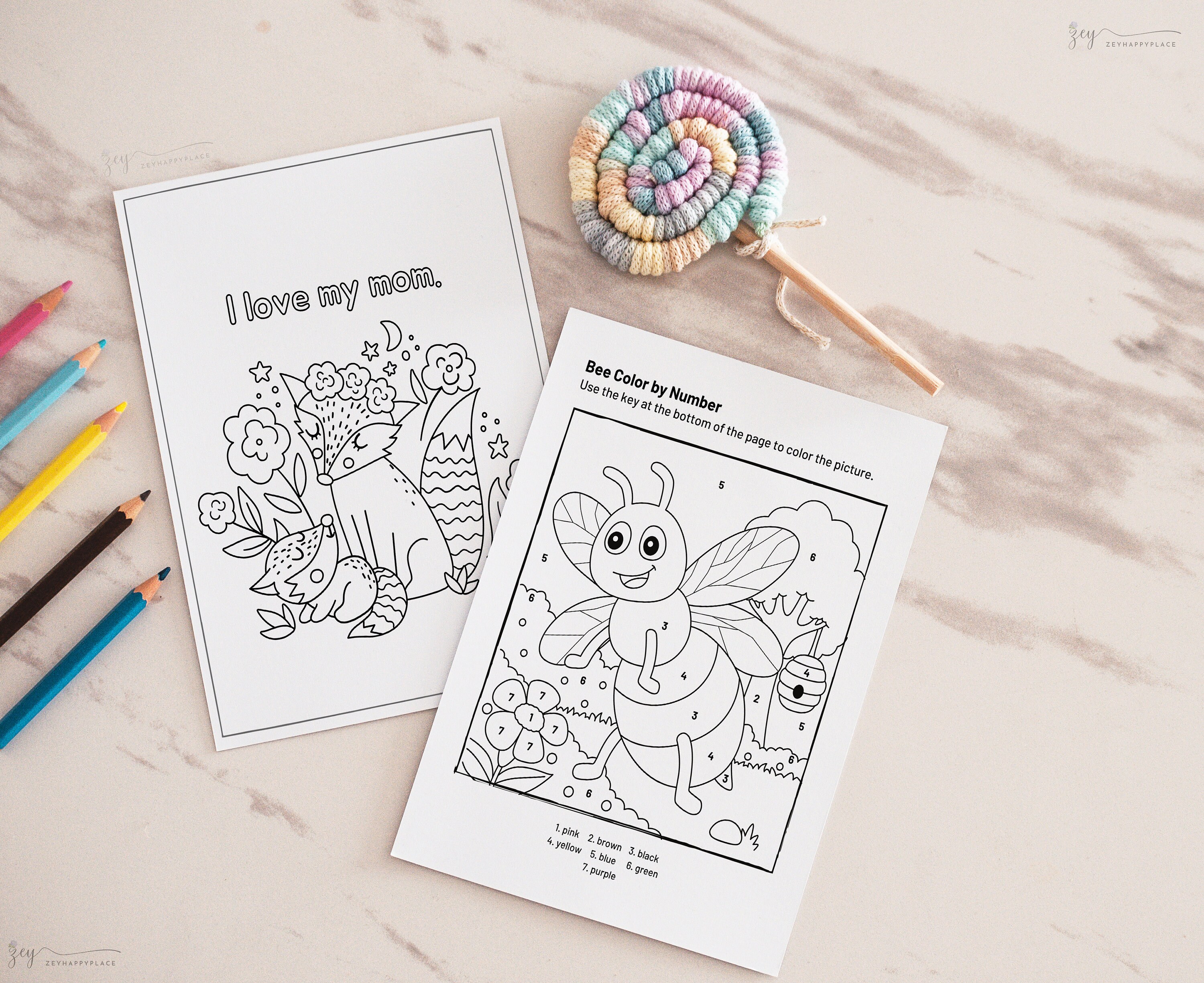 Coloring Page Mockup, 8.5 X 11" Coloring Pages Mockup, Activity Book ...