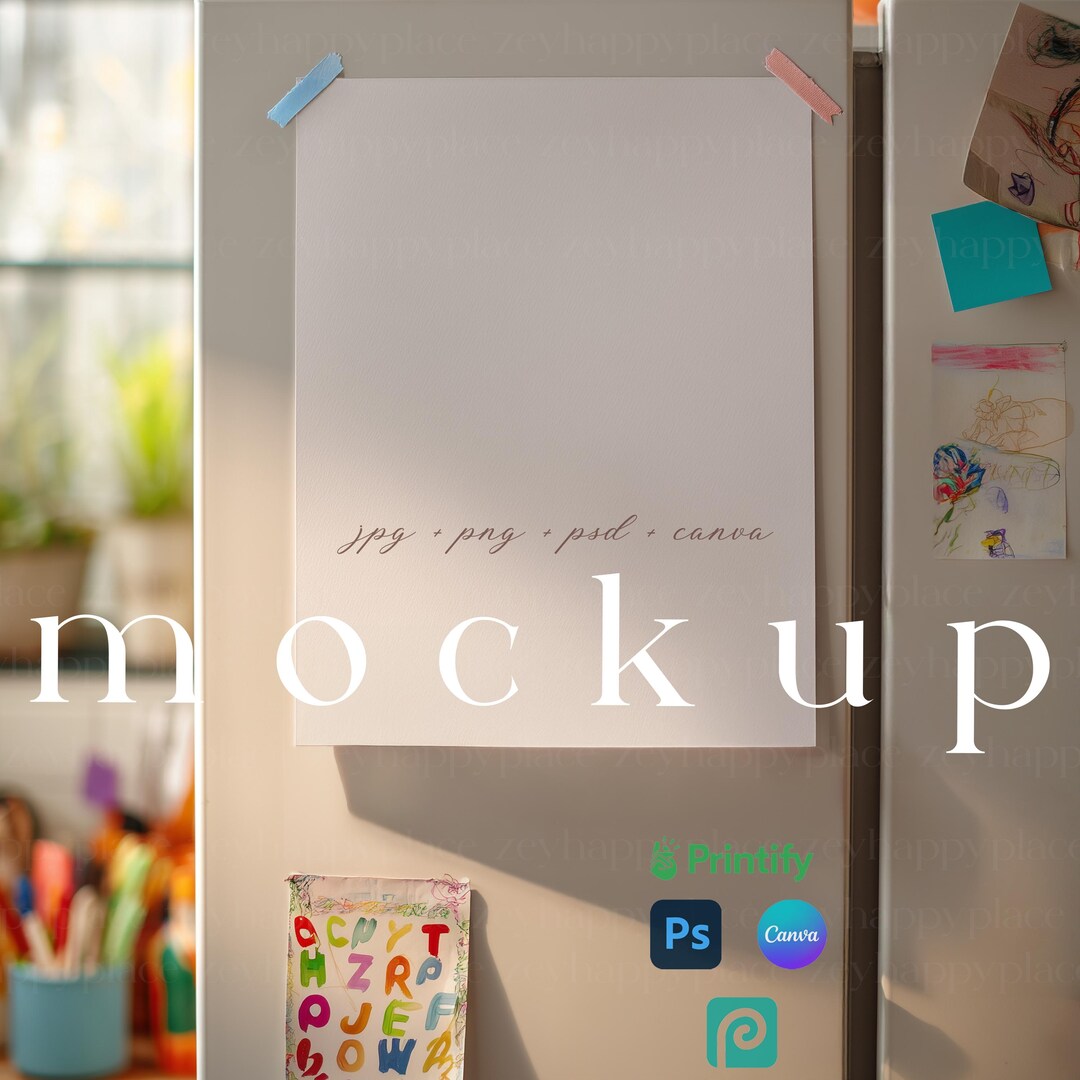Coloring Page Mockup on Refrigerator PSD Kids 8.5 X 11" Coloring Pages ...