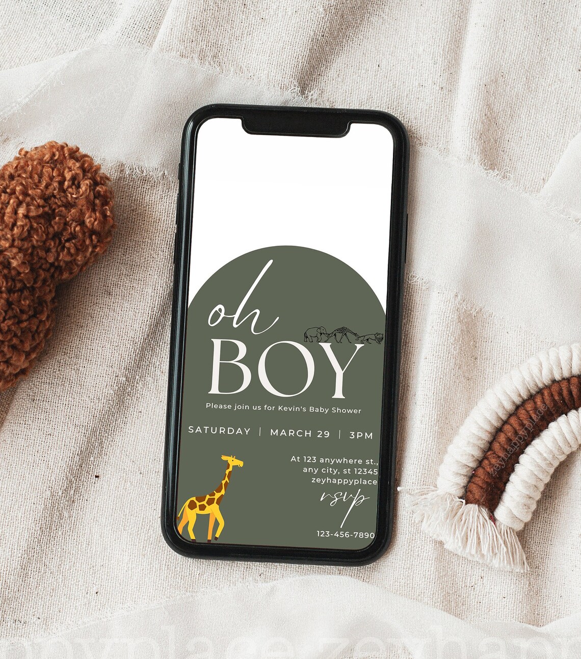 IPhone Screen Mockup | Invitation Mockup | Baby Shower Mobile Mockup ...