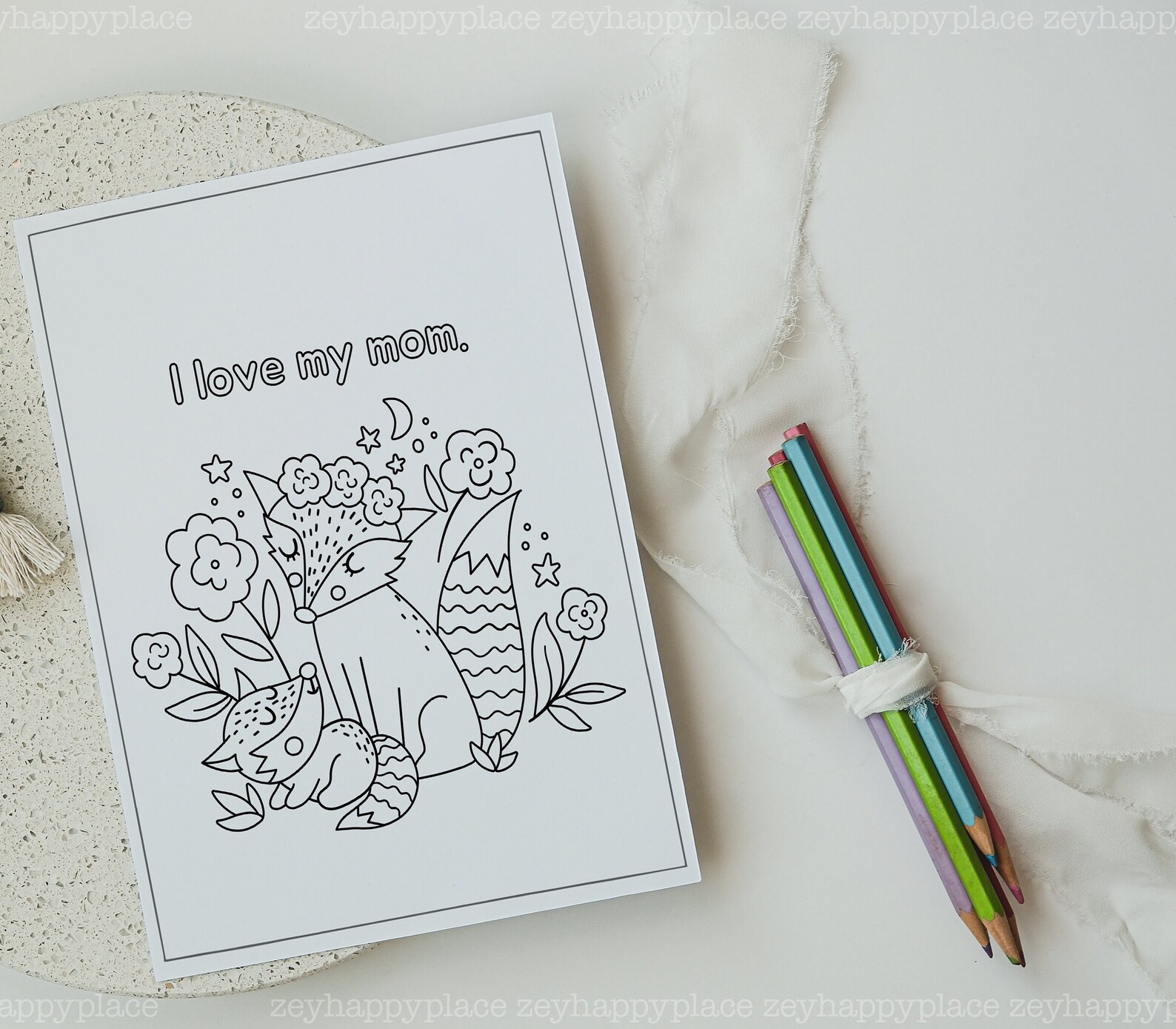 Coloring Page Mockup, 8.5 X 11" Coloring Pages Mockup, Activity Book ...