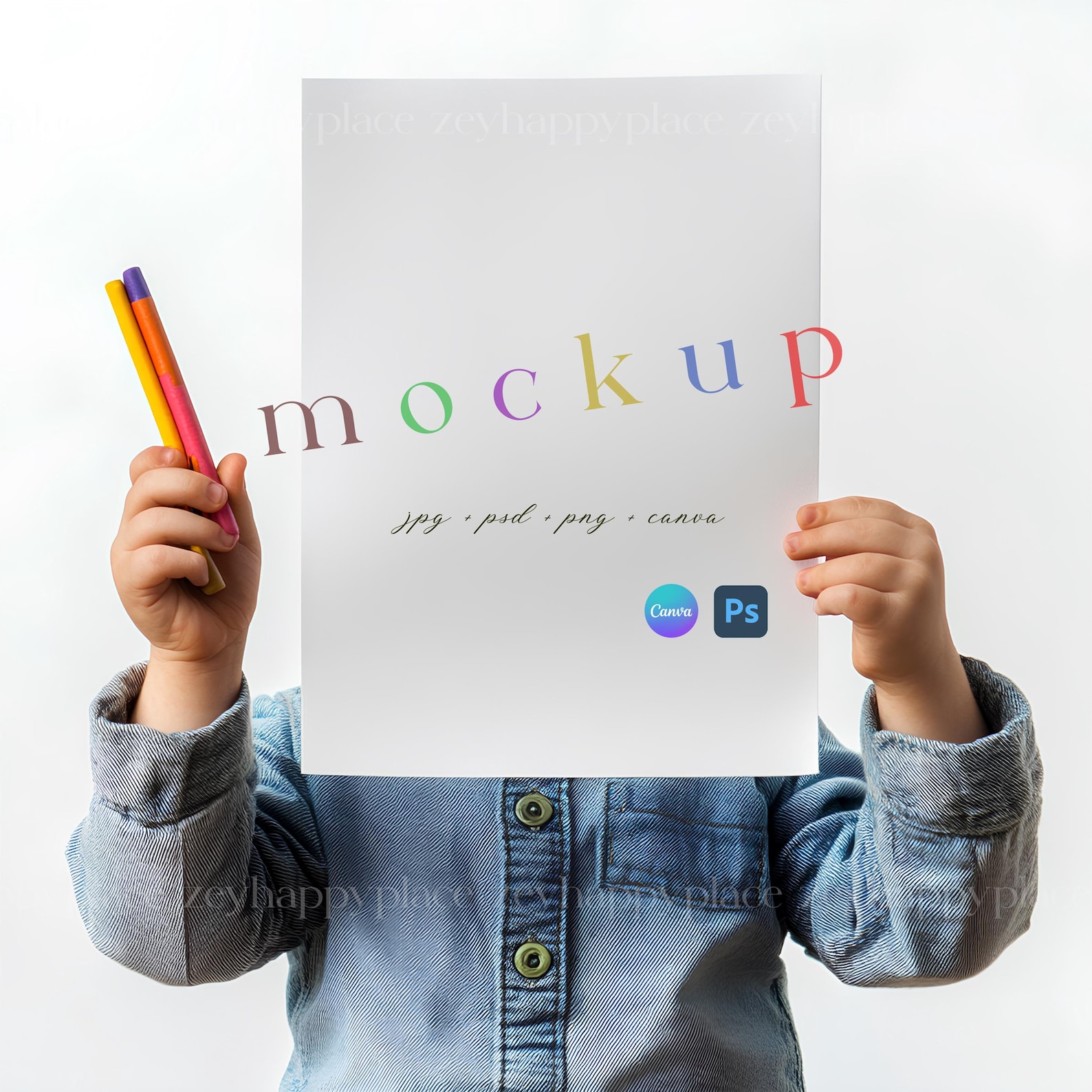 Coloring Page Mockup PSD, Canva 8.5 X 11" Coloring Pages Mockup ...