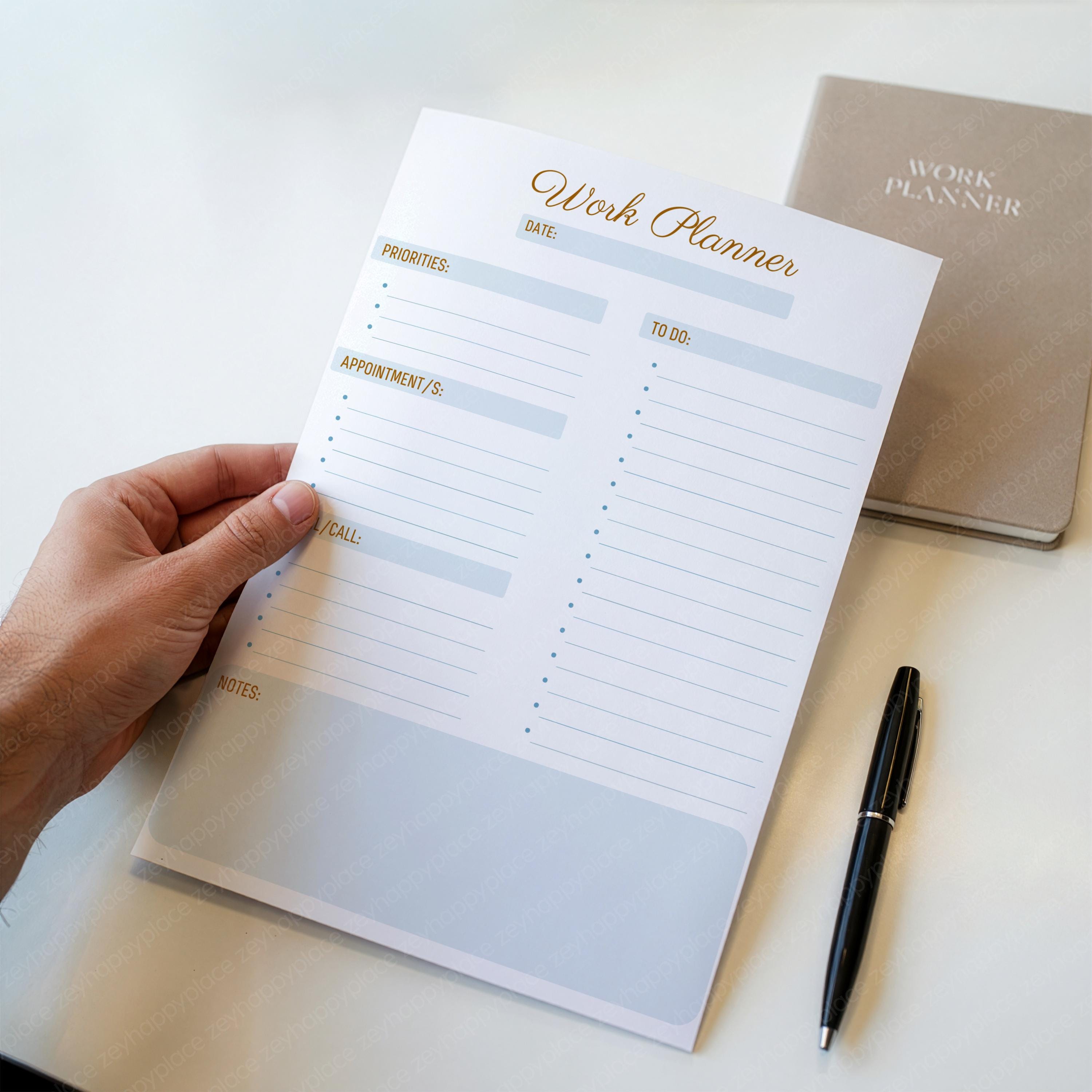 A4 Paper Mockup in Hand Resume Mockup Work Planner Paper Mockup Meeting ...