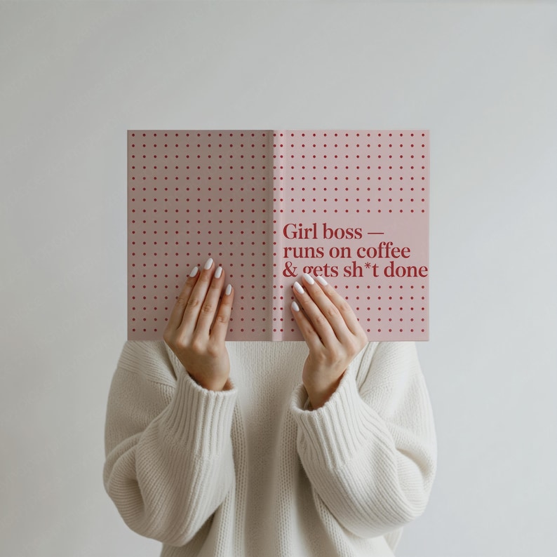 Minimalist Journal Mockup Woman Holding Book Mockup Canva Journal Front ...