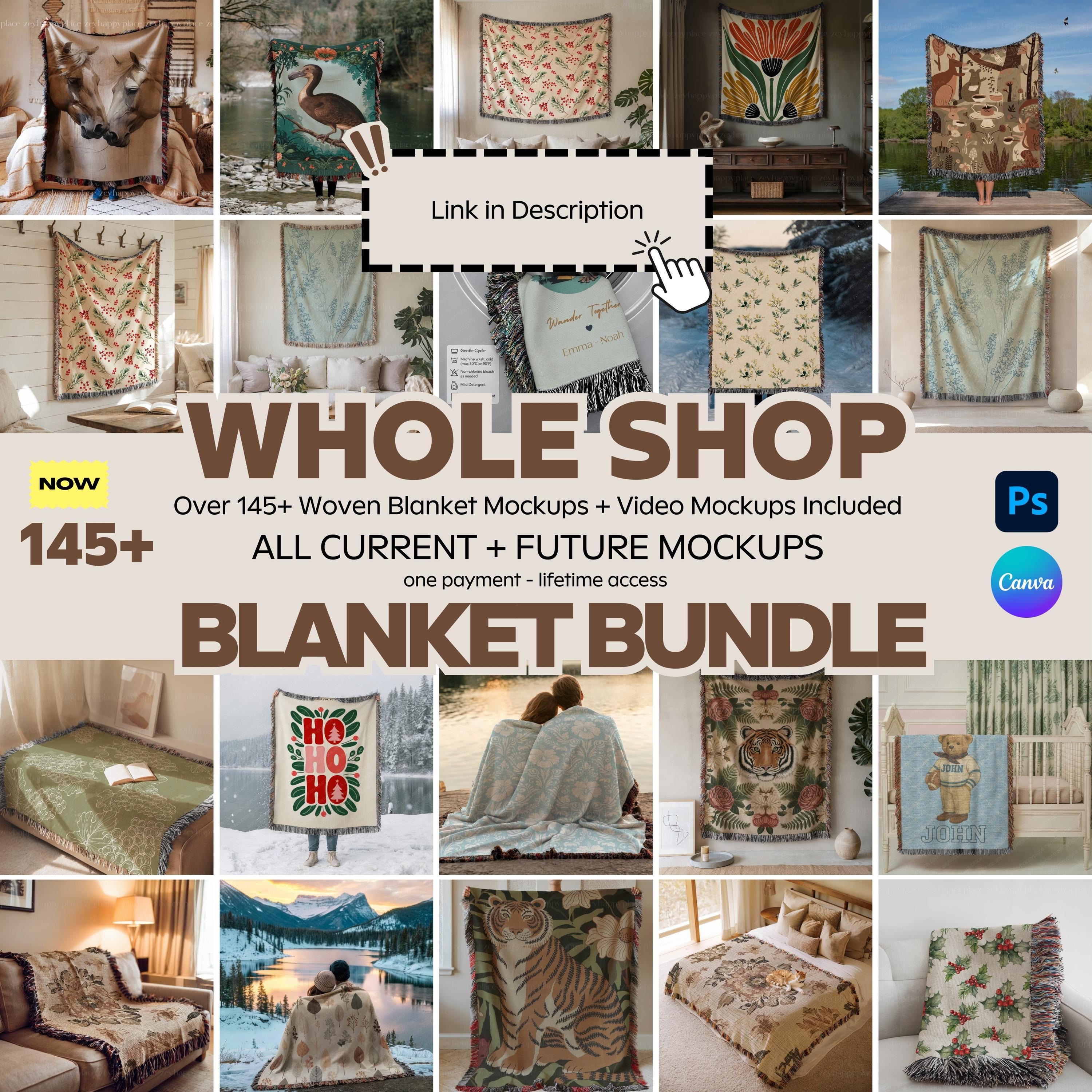 Close-up Woven Blanket Mockup, Realistic Throw Blanket Texture ...