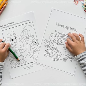 Bundle Coloring Page Mockup, 11 X 8.5" Coloring Pages Bundle, Canva ...