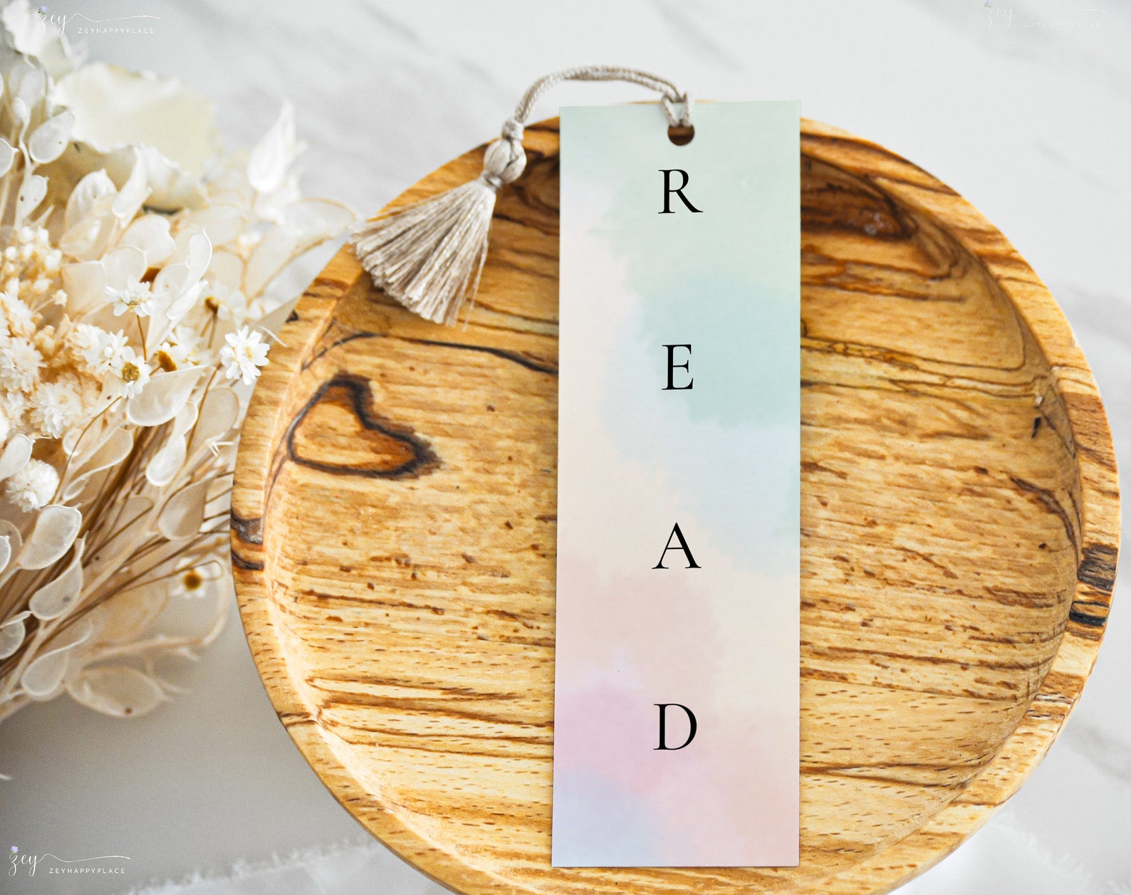 Bookmark Mockup, 2x6" Photo Booth Mockup, Bookmark With Hole for Tassel ...