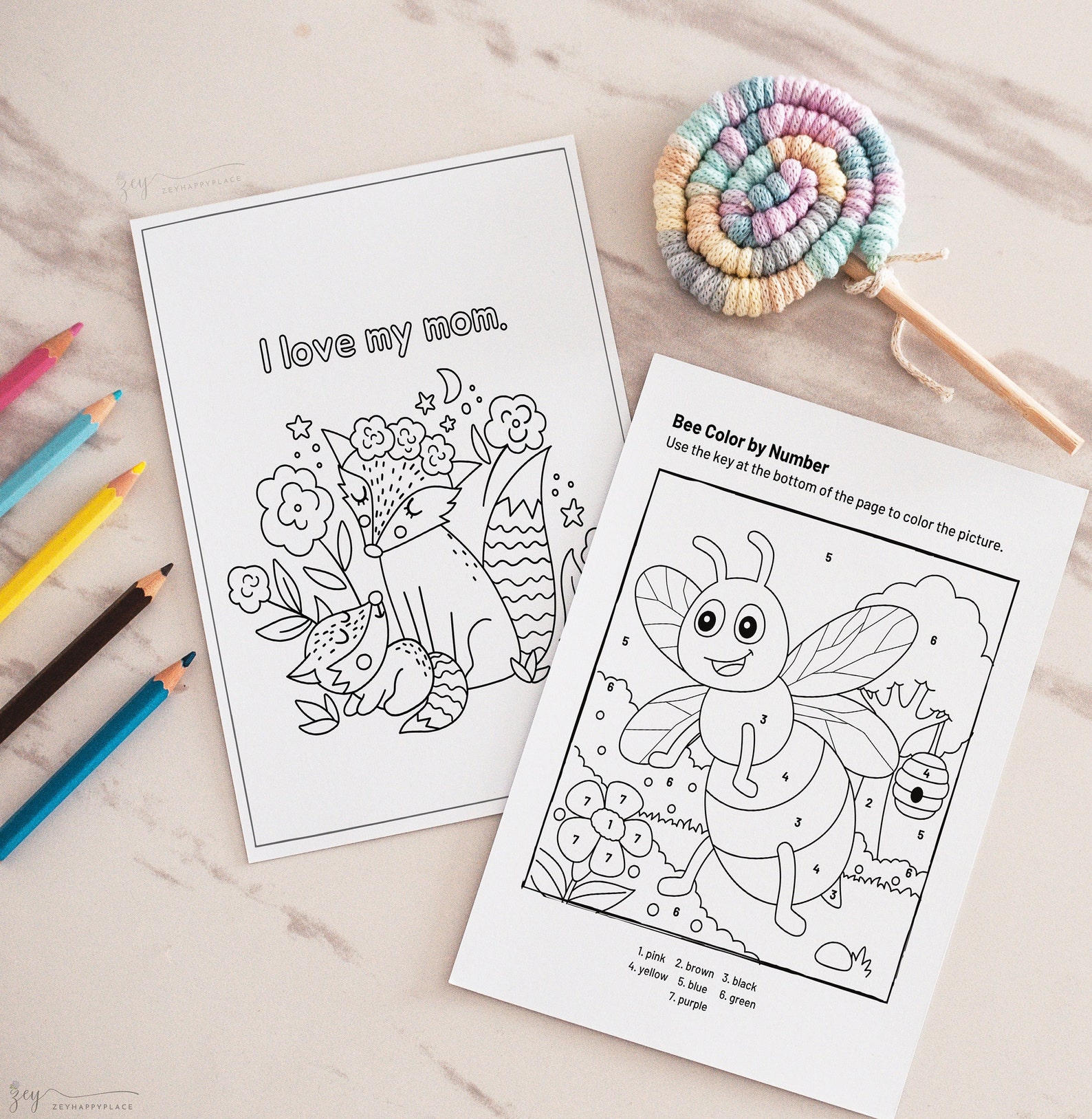 Coloring Page Mockup, 8.5 X 11" Coloring Pages Mockup, Activity Book ...