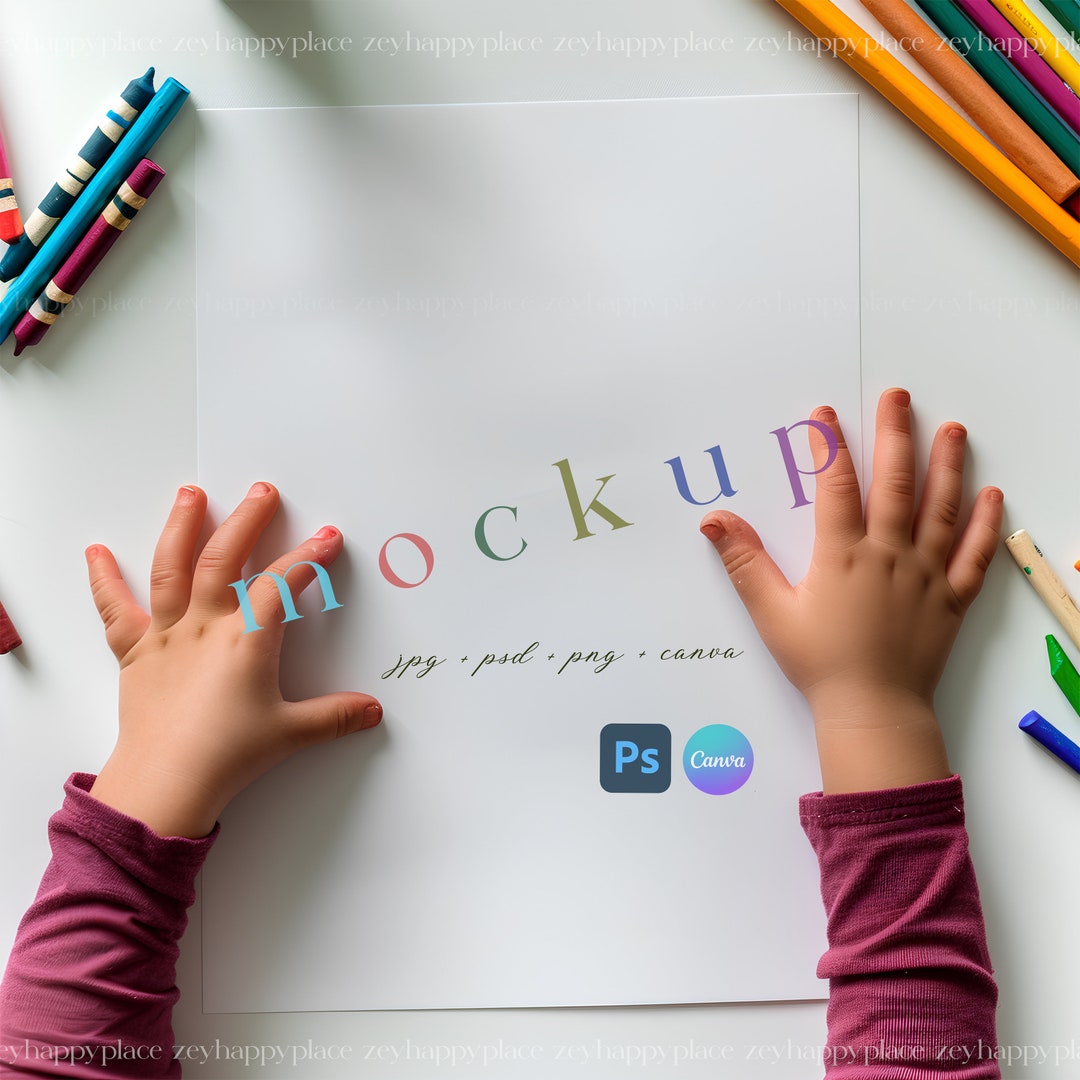 Coloring Page Mockup PSD, Canva 8.5 X 11" Coloring Pages Mockup ...