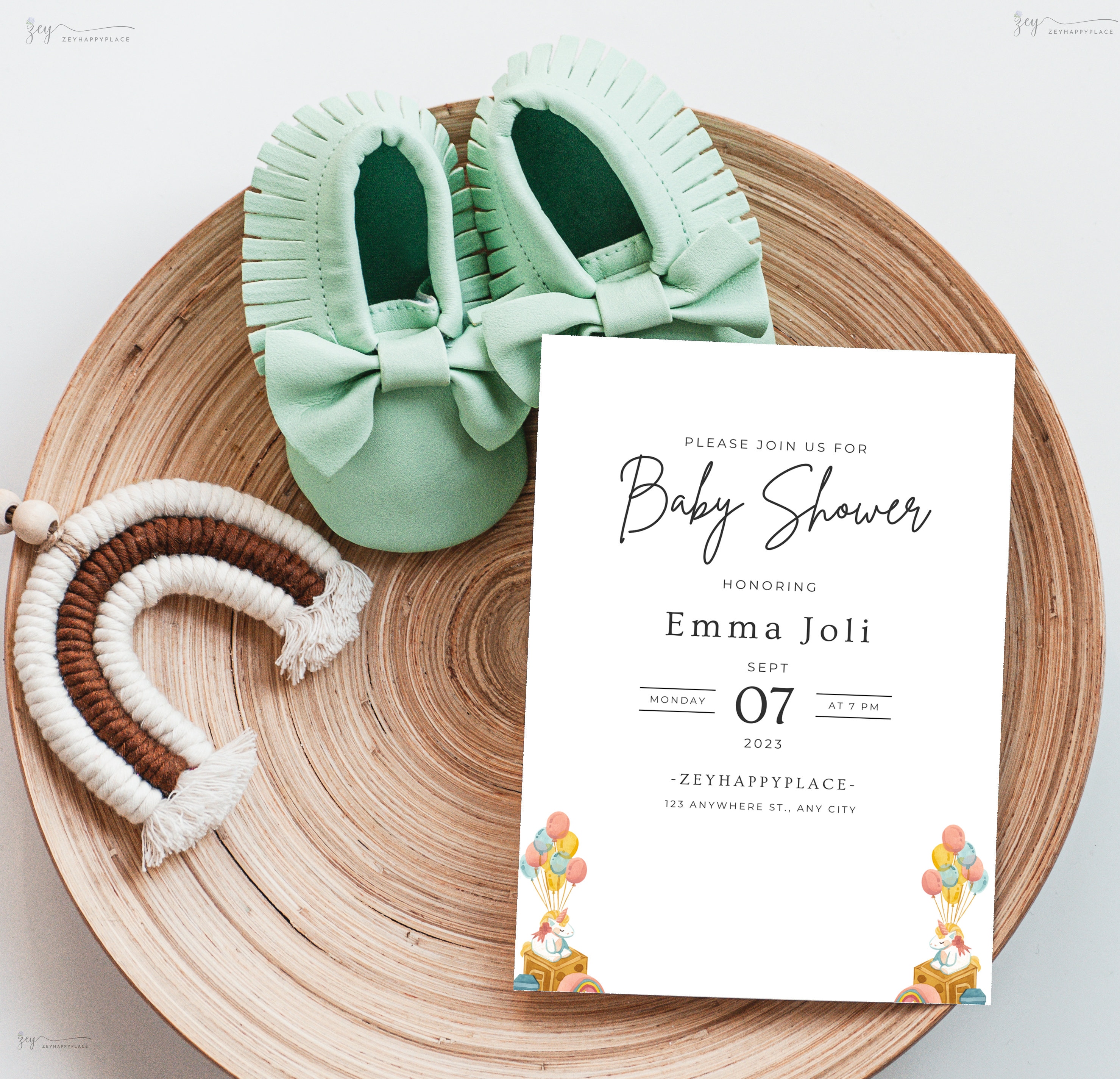 5x7 Mockup, Baby Shower Mockup, Baby Shower Invitation Mockup, Baby ...