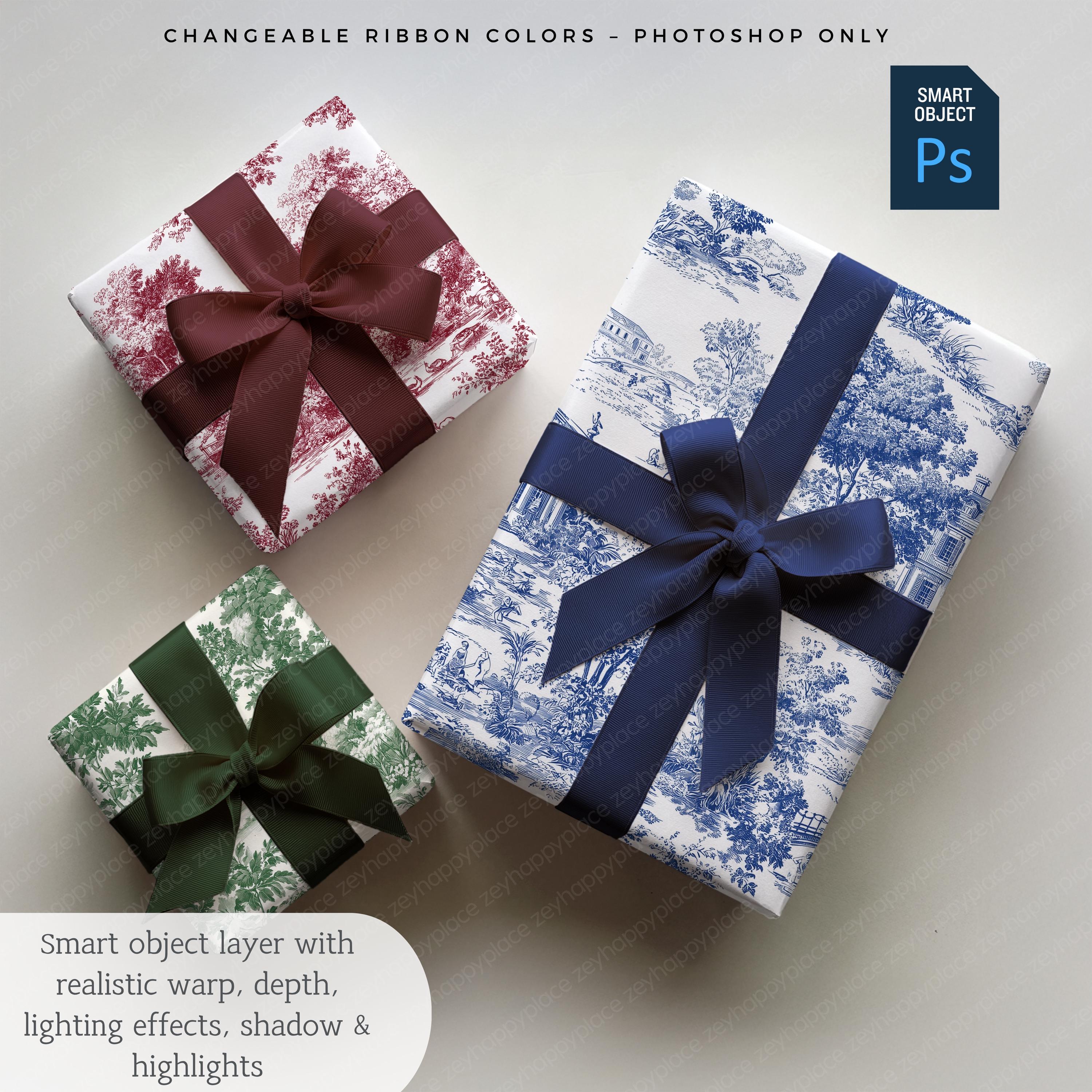3 Boho Gift Wrapping Paper Mockup Set Christmas Gift Box Mockup Canva ...