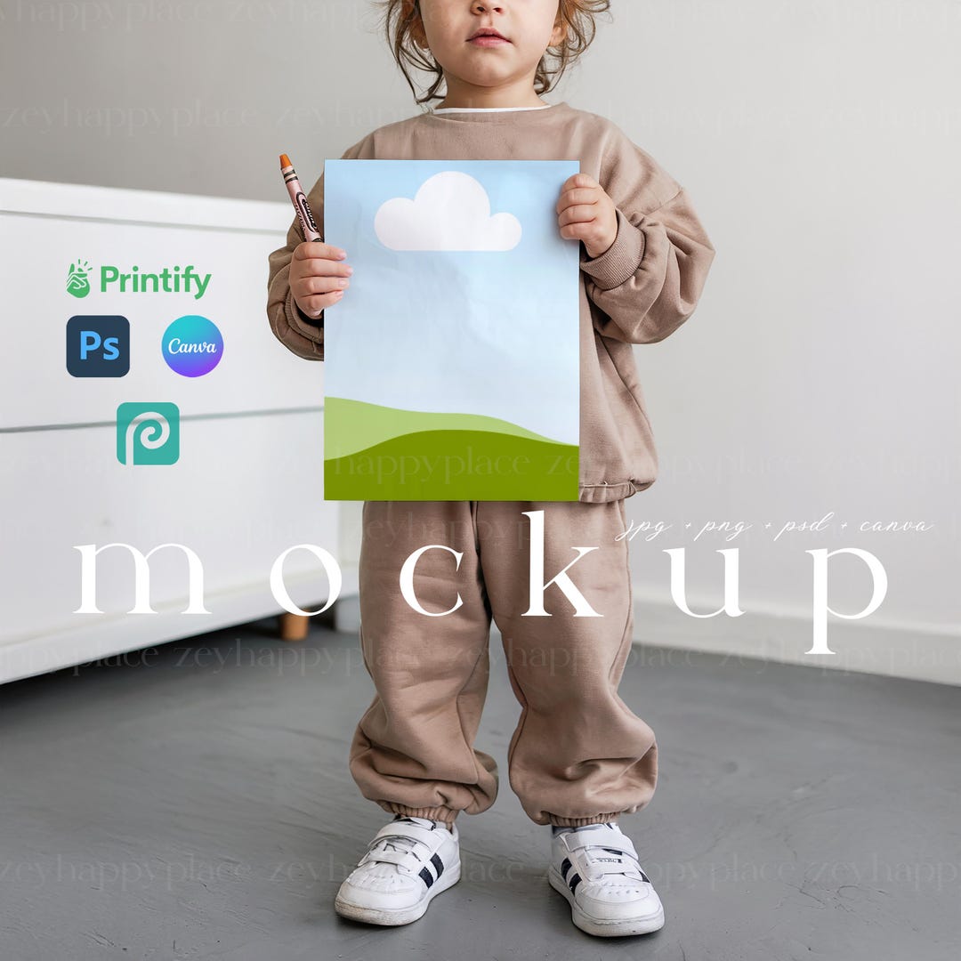 Coloring Page Mockup PSD Kids 8.5 X 11" Coloring Pages Canva Template ...