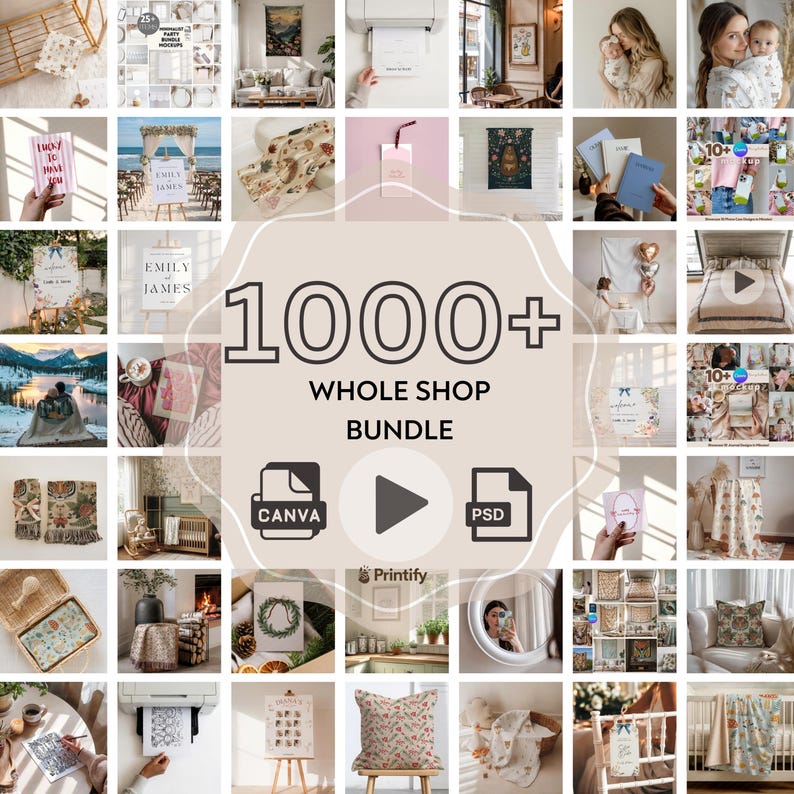 1000+ Whole Shop Mockup Bundle | Entire Shop Canva & Photoshop ...