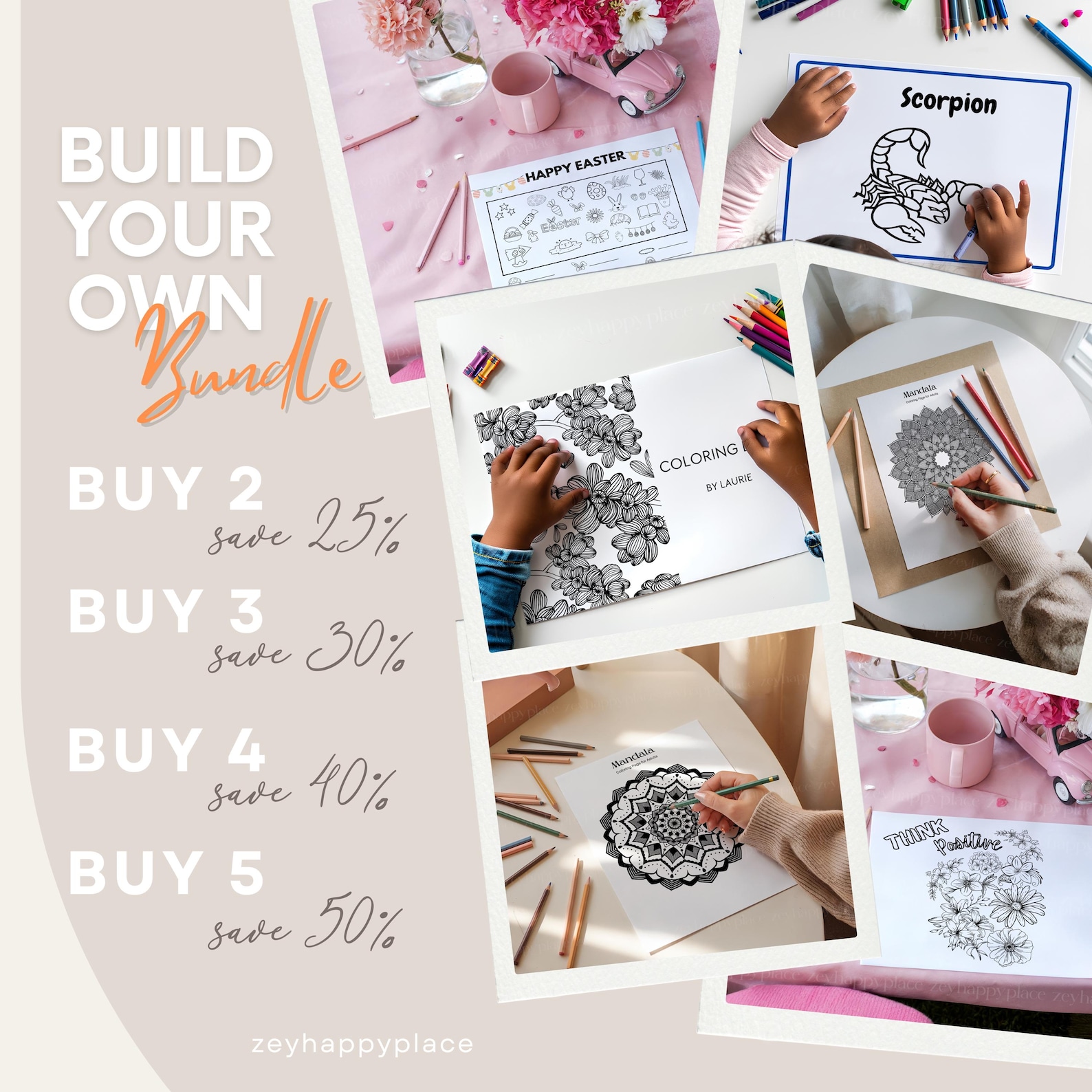 Coloring Page Mockup PSD Kids 8.5 X 11" Coloring Pages Canva Template ...