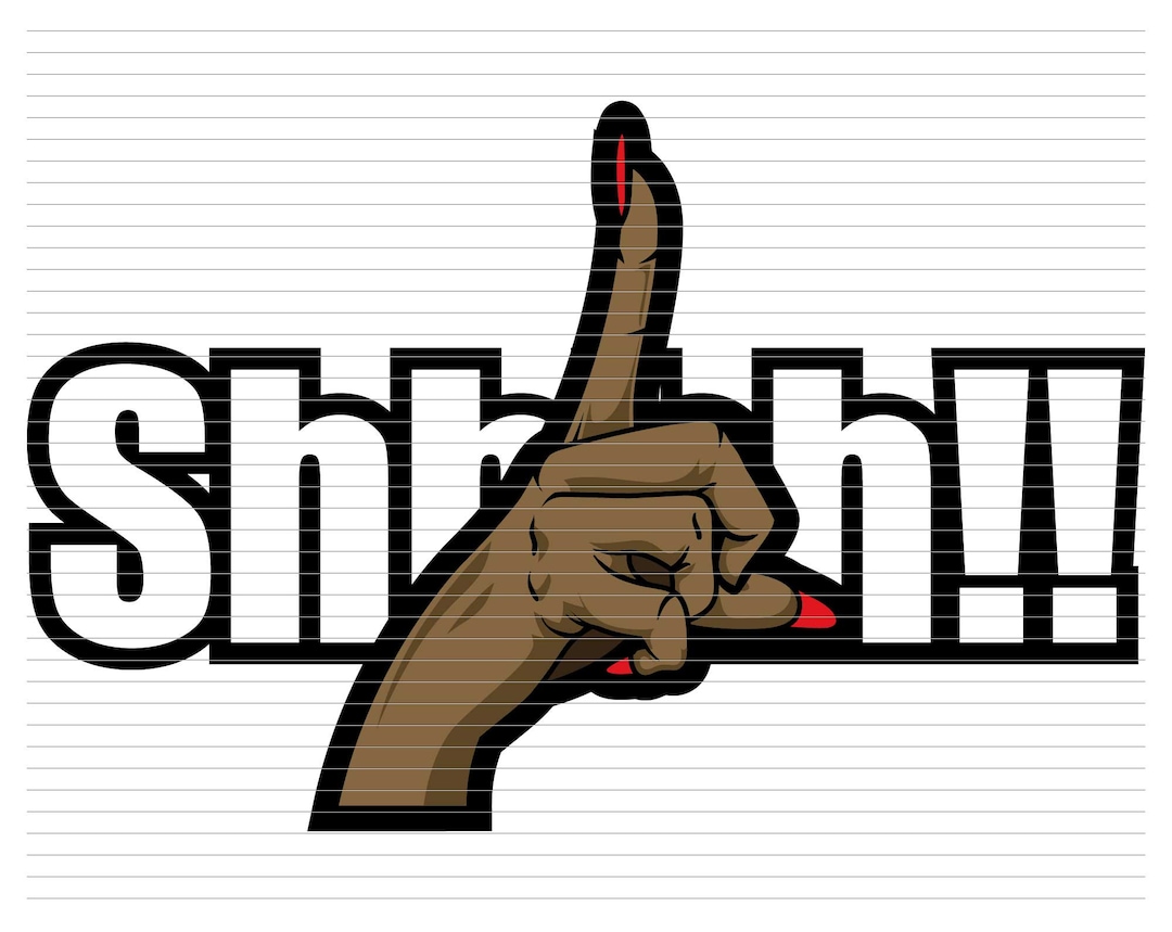 FINGER SHH FEMALE Hand Middle Finger Shut the Fck up Gesture Shhh Mouth ...