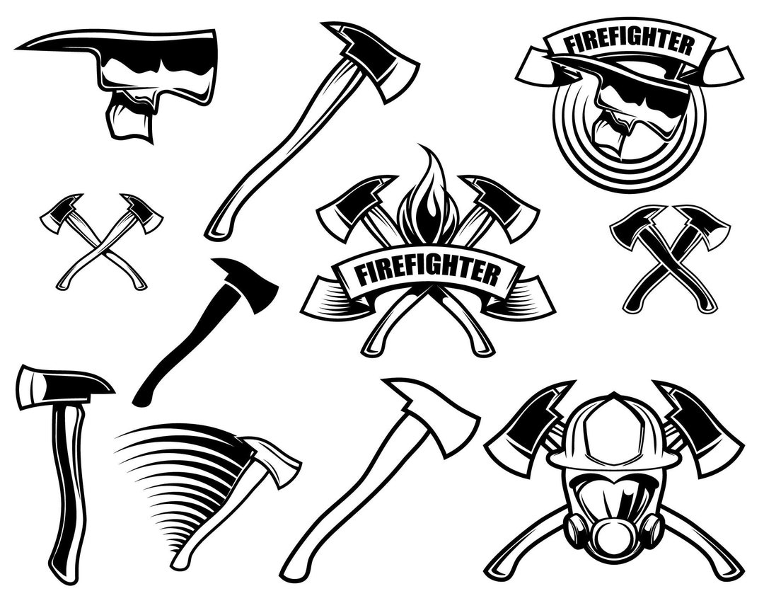 FIREFIGHTER SVG BUNDLE, Firefighter Axe, Axe Svg, Fireman Svg, Fireman ...