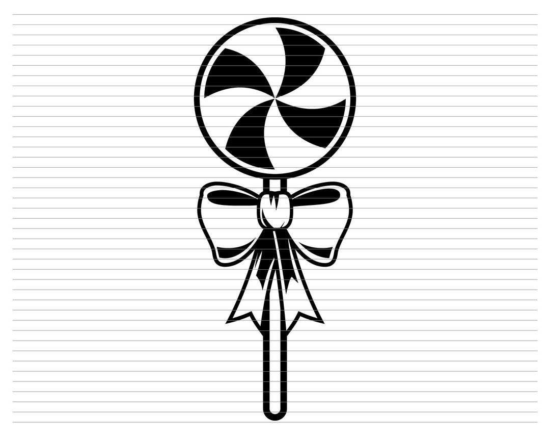 LOLLIPOP BOW SVG, Candies Svg, Peppermint Svg, Candy Cane Svg, Lollipop ...