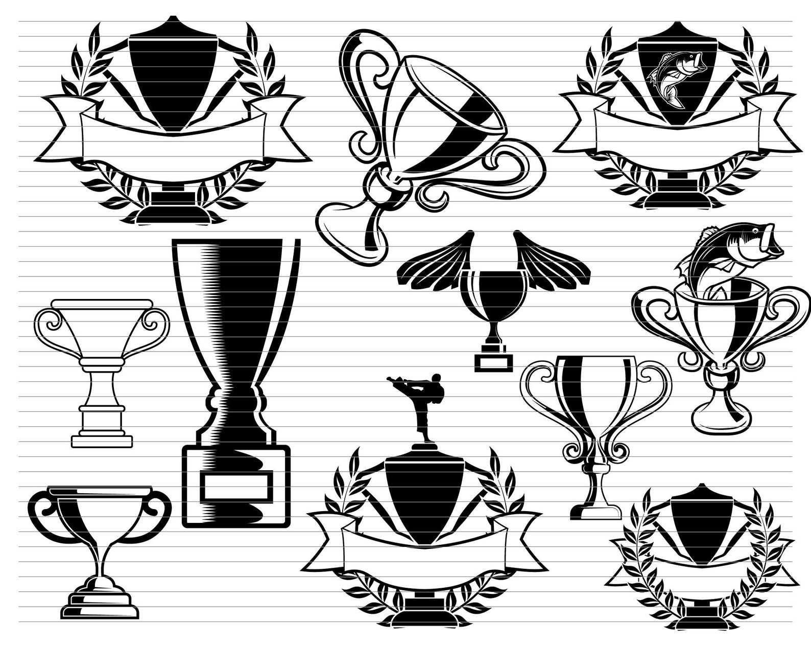 Trophy Bundle Svg Trophy Svg Trophy Clipart Cup Svg Trophy Cup - Etsy