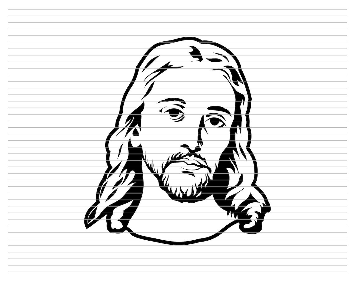JESUS FACE SVG, Jesus Portrait, Catholic Files, Jesus Svg, Christian ...