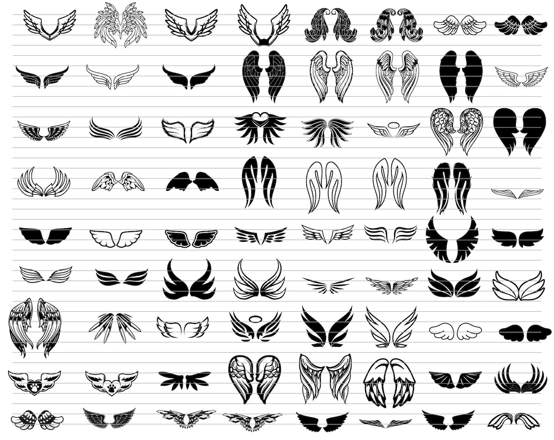 Wings Svg Bundle Wing Svg Wing Clipart Angel Wings Flying - Etsy