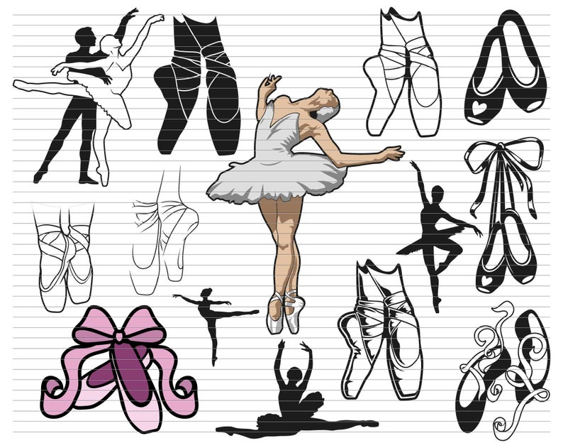 Ballet Svg Ballet Clipart Ballerina Svg Dance Shoes Dancing - Etsy