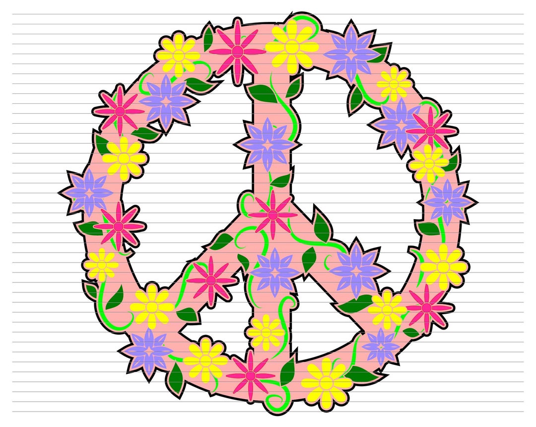 PEACE SYMBOL SVG Peace Sign, Floral Svg, Peace Tshirt Svg, Peace With ...