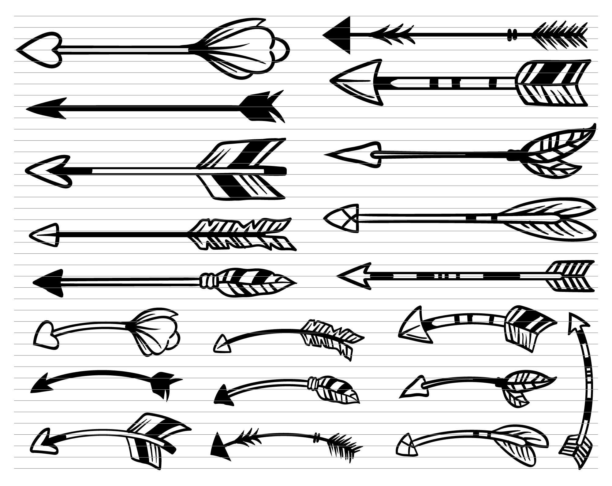 Arrow Svg Arrow Clipart Arrow Bundle Tribal Arrow Indian Arrow Native