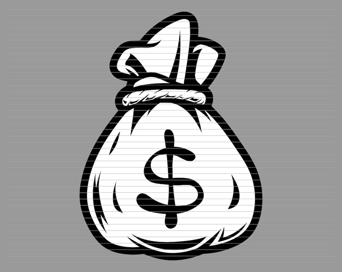 MONEY BAG SVG Cash Bag Bank Coin Robbery Bag Cash Coin Cash Clipart ...