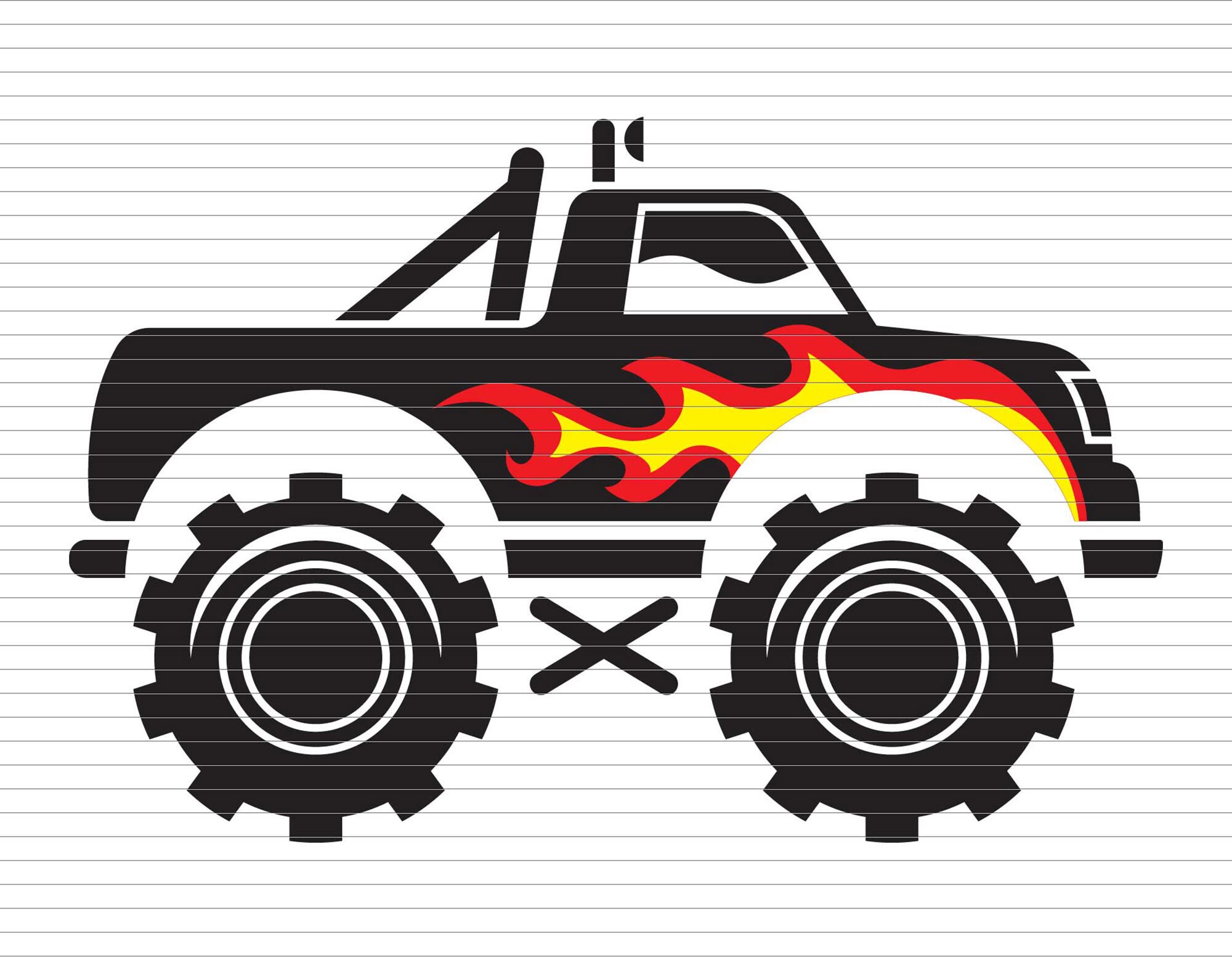 Monster Truck Svg Big Wheels Svg Truck Flame Svg Monster Truck - Etsy ...