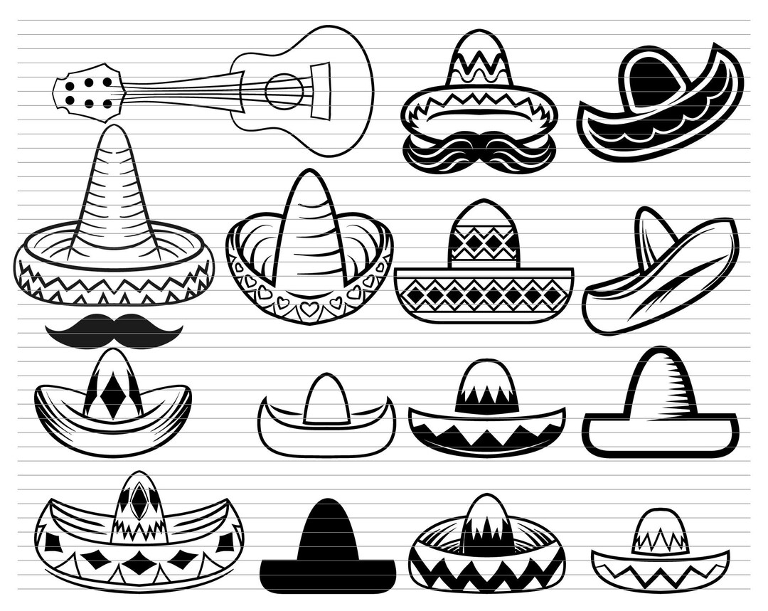 MEXICAN HAT BUNDLE Svg, Sombrero Svg Bundle, Mexican Hat, Hat Svg ...