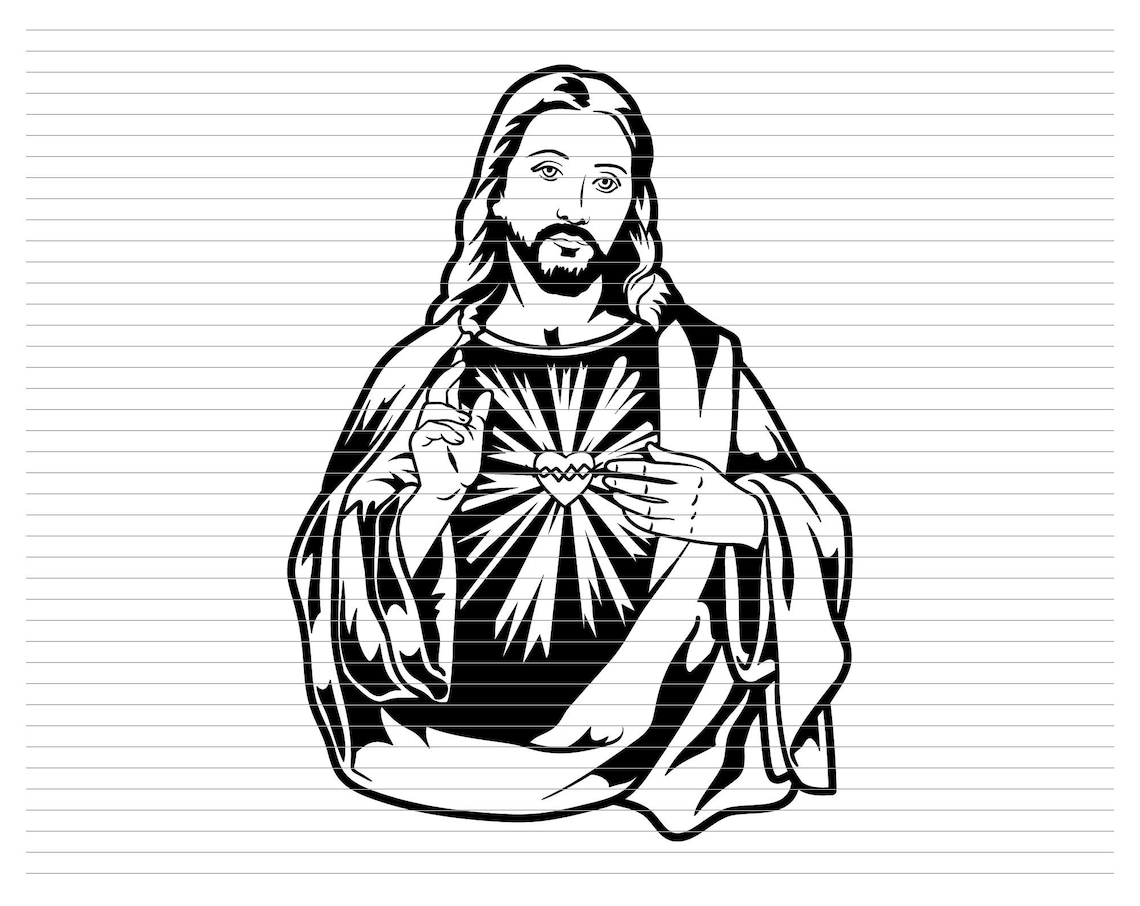 JESUS SVG, Jesus Portrait, Catholic Files, Jesus Svg, Christian Svg ...
