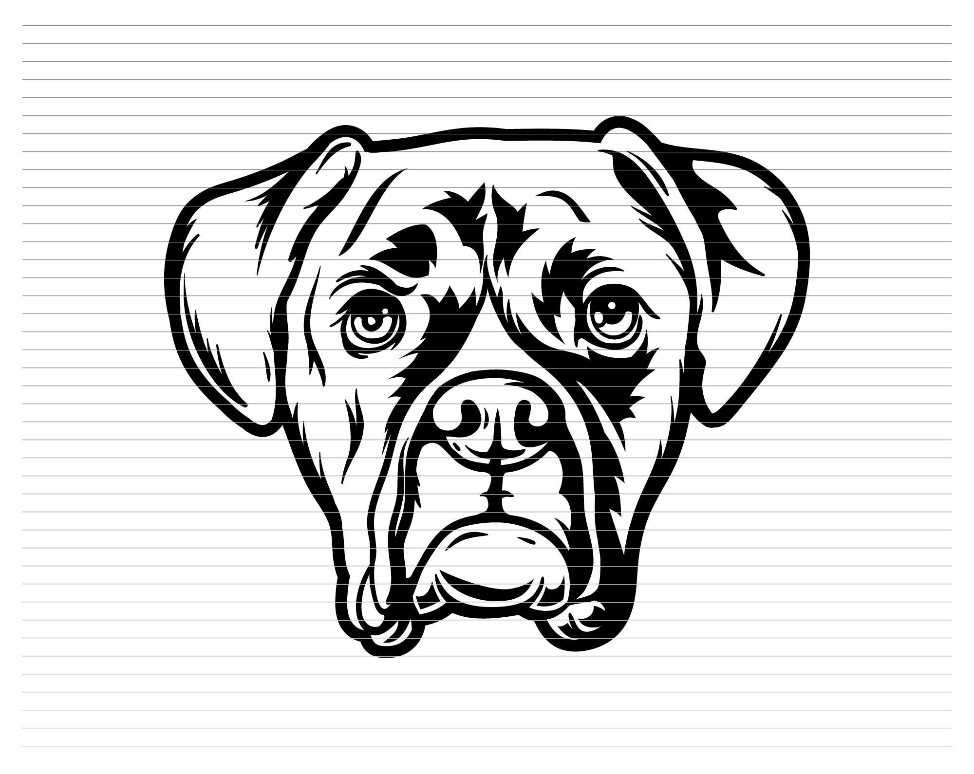 BOXER FACE SVG, Boxer Face Dog, Dog Svg Boxer Clipart, Dog Clipart, Dog ...