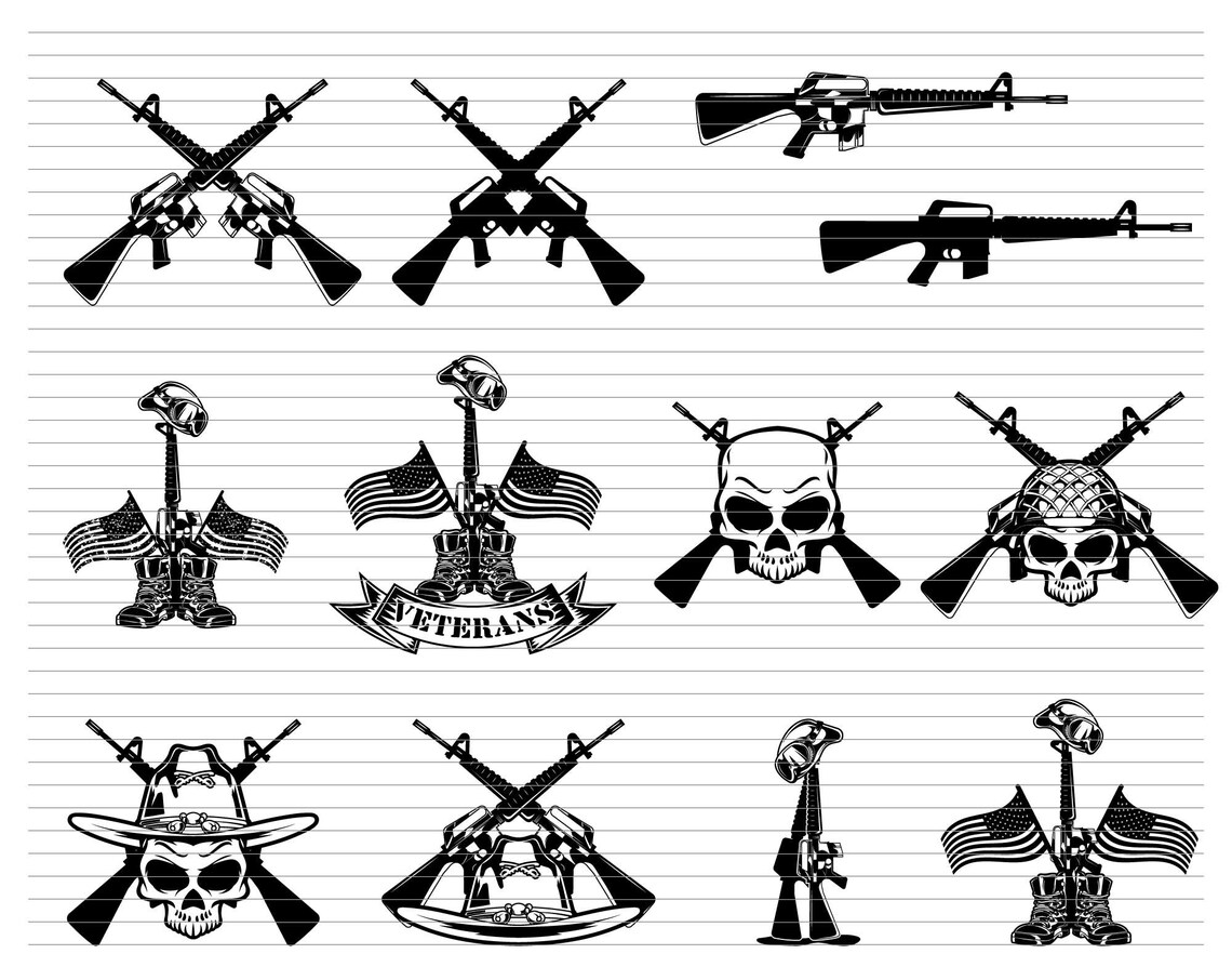 MILITARY GUNS BUNDLE Military Gun Svg Weapon Svg Bundle - Etsy
