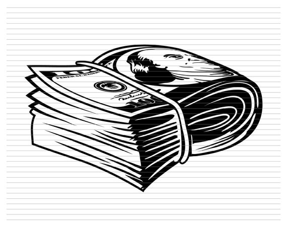 Money Stacks Clipart Black And White